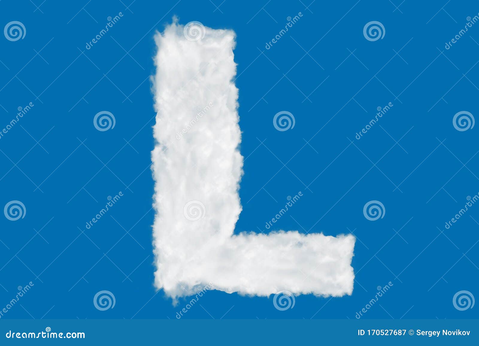 Letter L Font Shape Element Made of Clouds on Blue Stock Image - Image ...