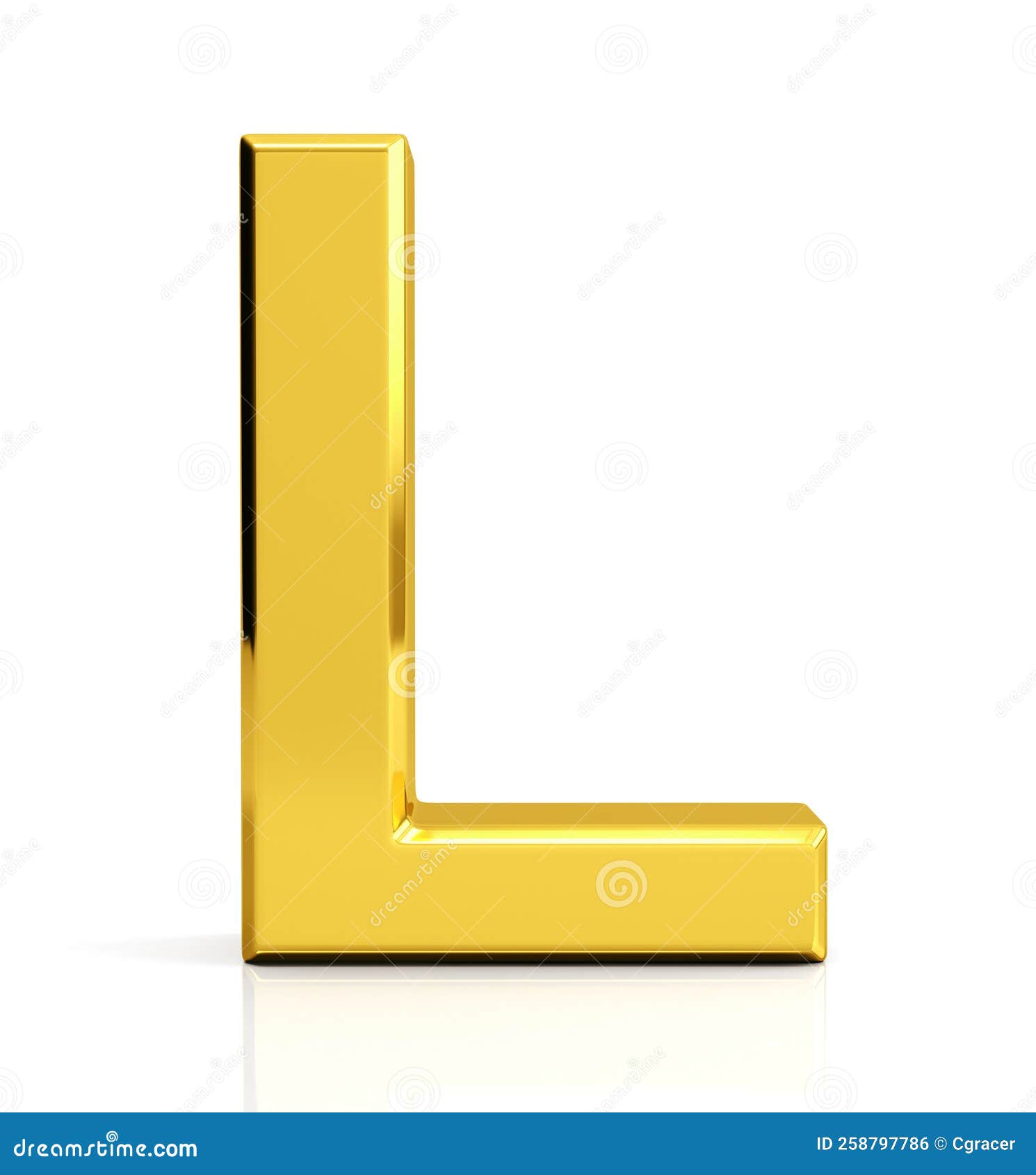Letter L. Front View. 3d Render Stock Illustration - Illustration of ...