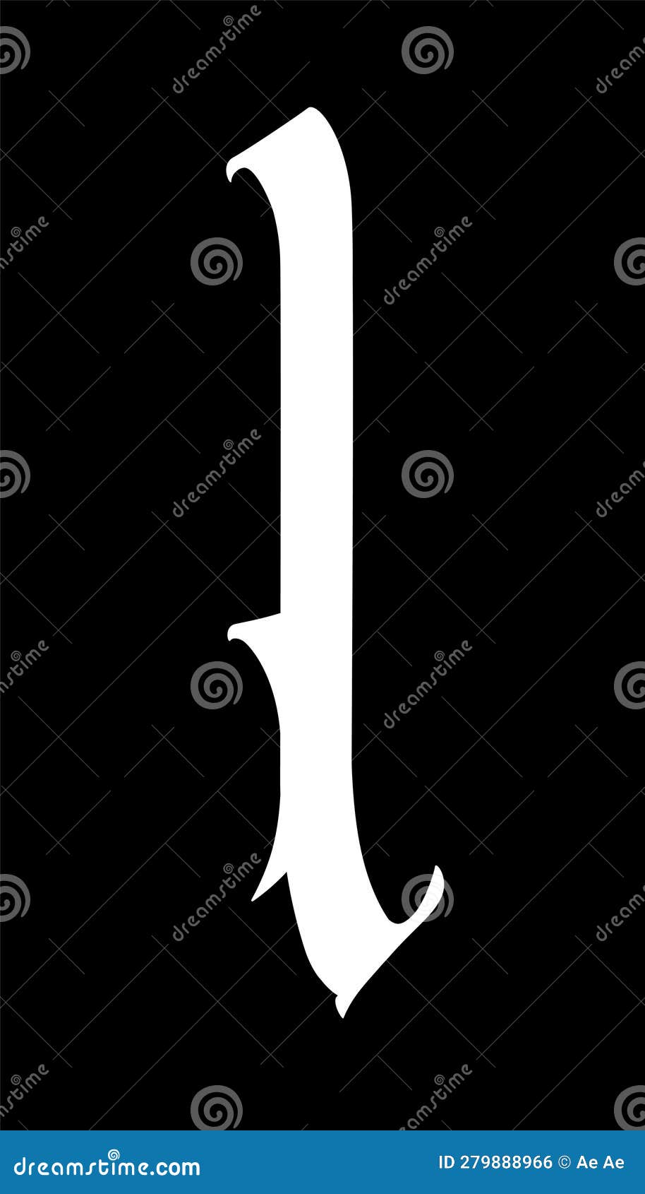 Letter L, in the Gothic Style. Vector. Alphabet. the Symbol is Isolated ...