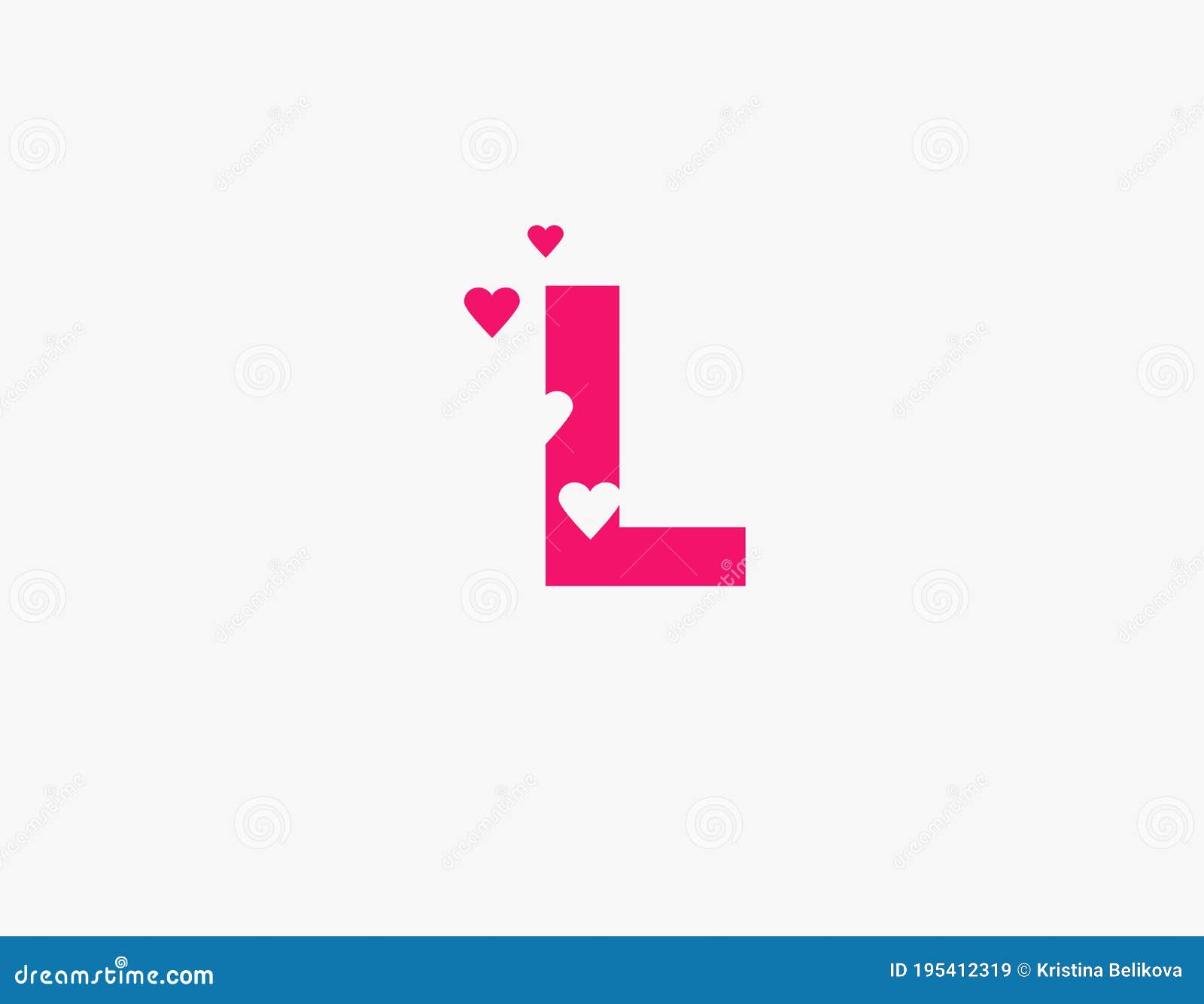 Letter L and Hearts Logo Icon Love Stock Vector - Illustration of ...