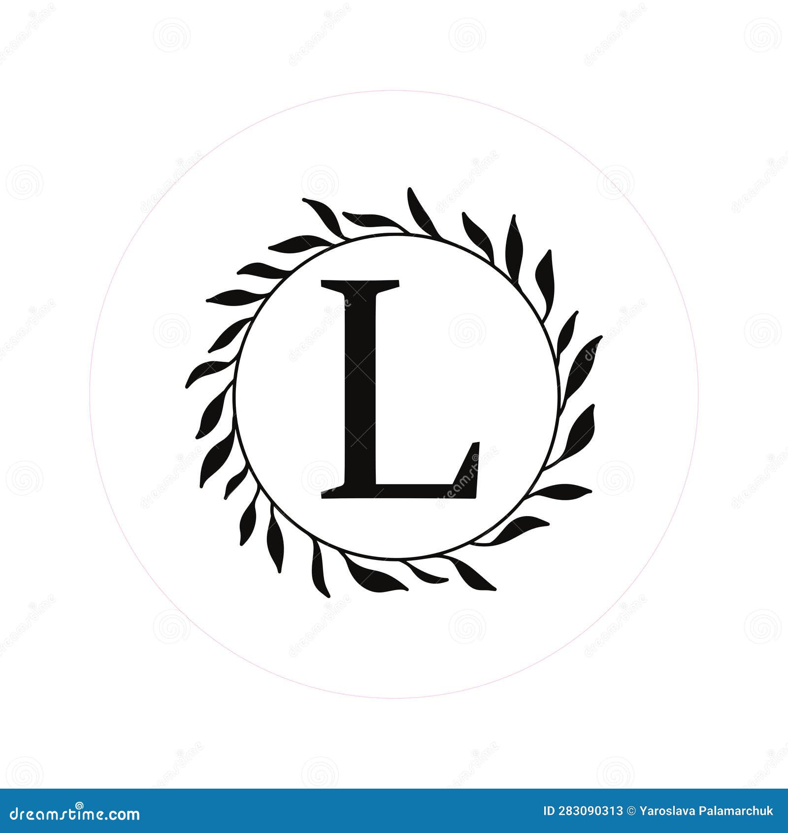 Letter "L" Initials with Round Floral Frames, Vector Monogram Logo ...