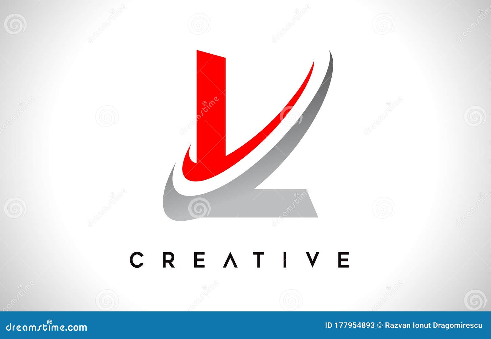 Letter L Logo. L Letter Design Vector with Red Gray Swash Vector Stock ...