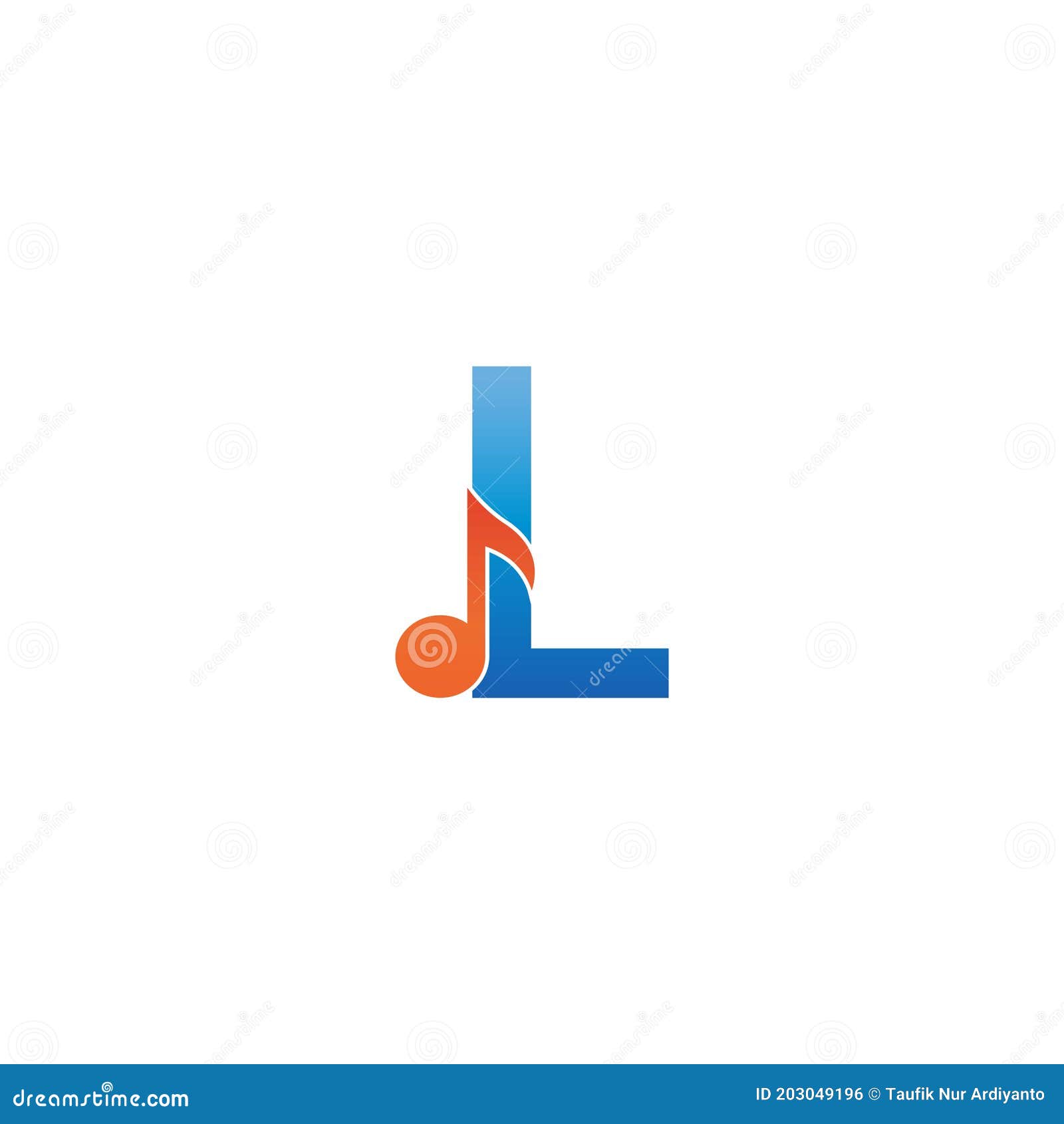 Letter L Logo Icon Combined with Note Musical Design Stock Vector ...