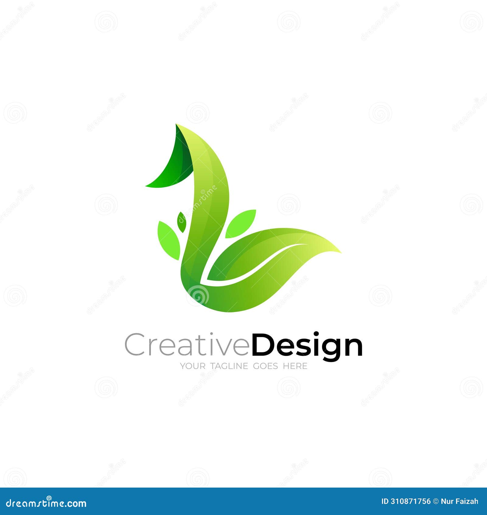 Letter L Logo and Leaf Logo Nature, Green Color, Tree Design Stock ...