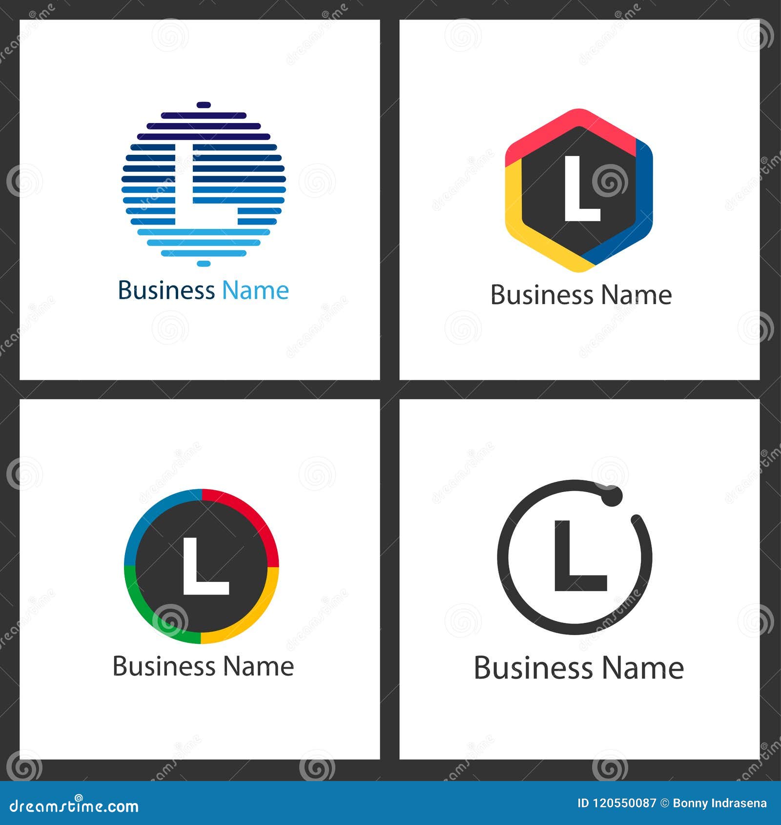 Letter L Logo Set stock illustration. Illustration of letters - 120550087