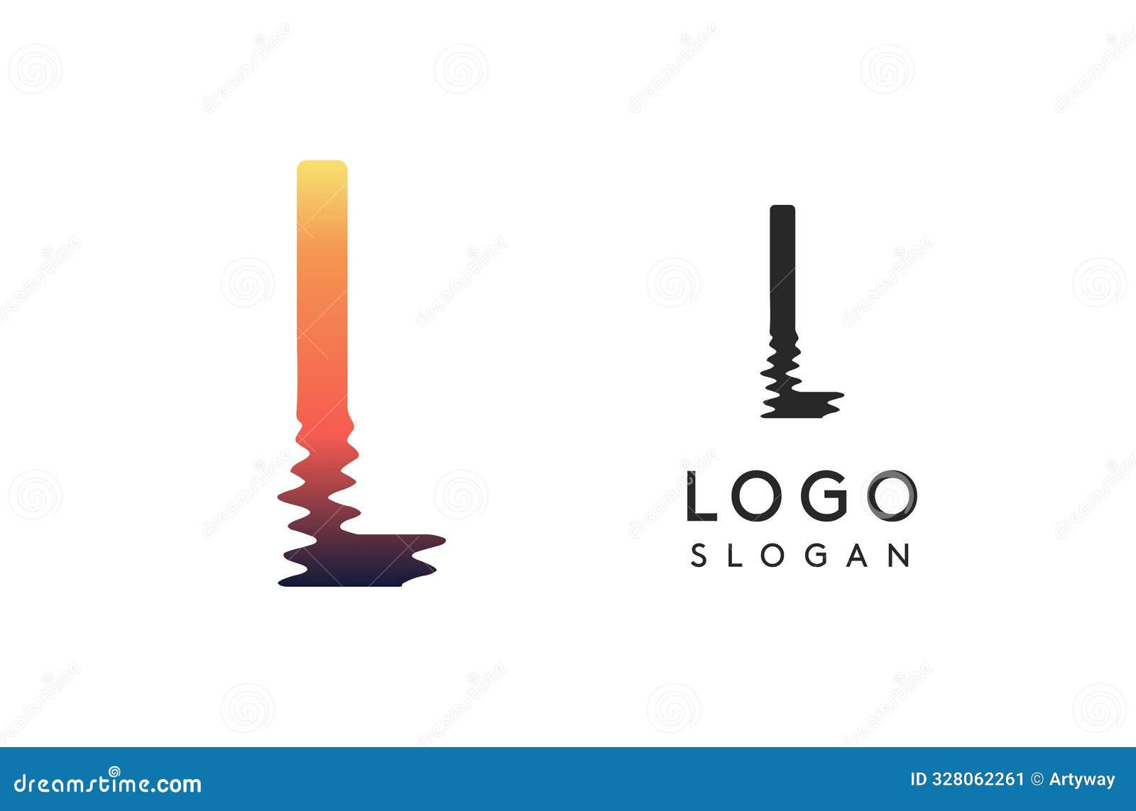 Letter L Logo Template, Sunset Reflection On Water Or Sunset Path ...
