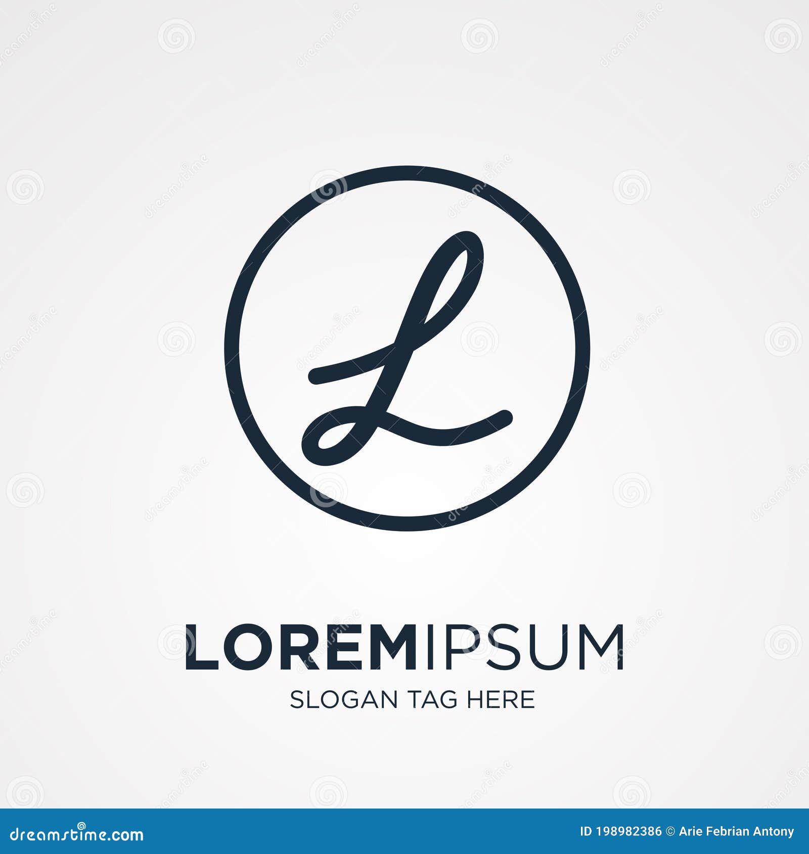 Letter L Logo Text Script Vector Design Illustration Stock Illustration ...