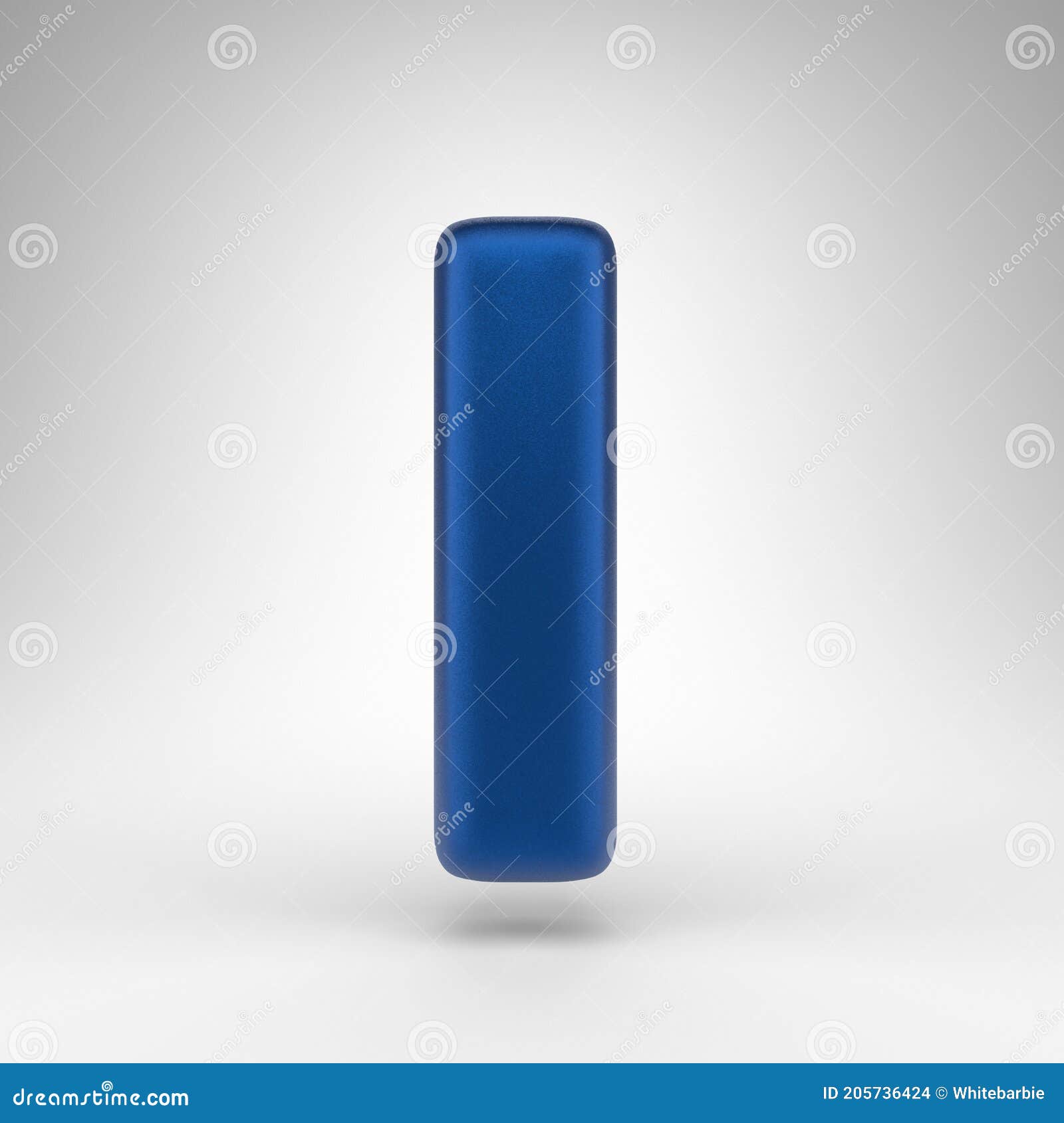 Letter L Lowercase on White Background. Anodized Blue 3D Letter with ...