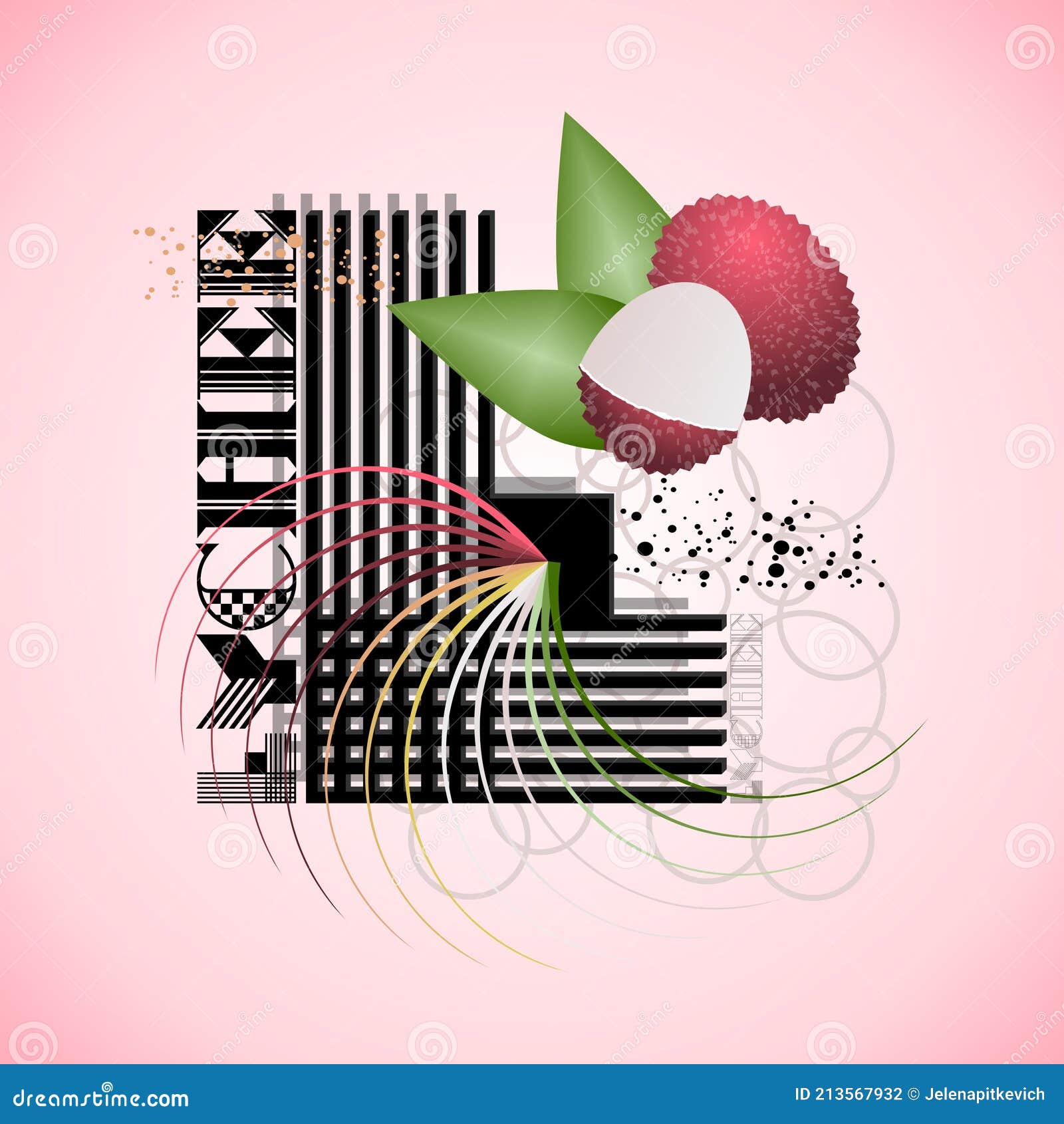 The Letter L and Lychee on a Bright Abstract Background Stock Vector ...