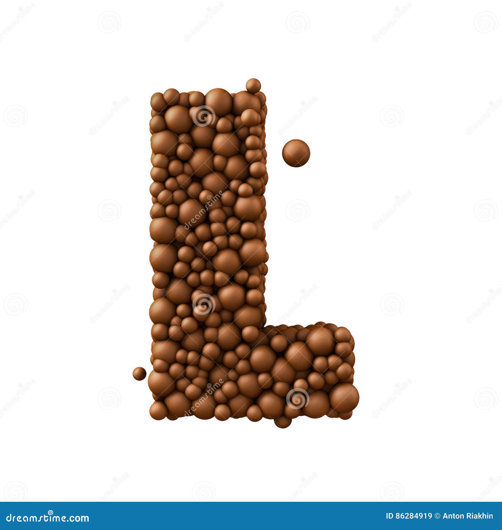 Letter L Made of Chocolate Bubbles, Milk Chocolate Concept, 3d Render ...