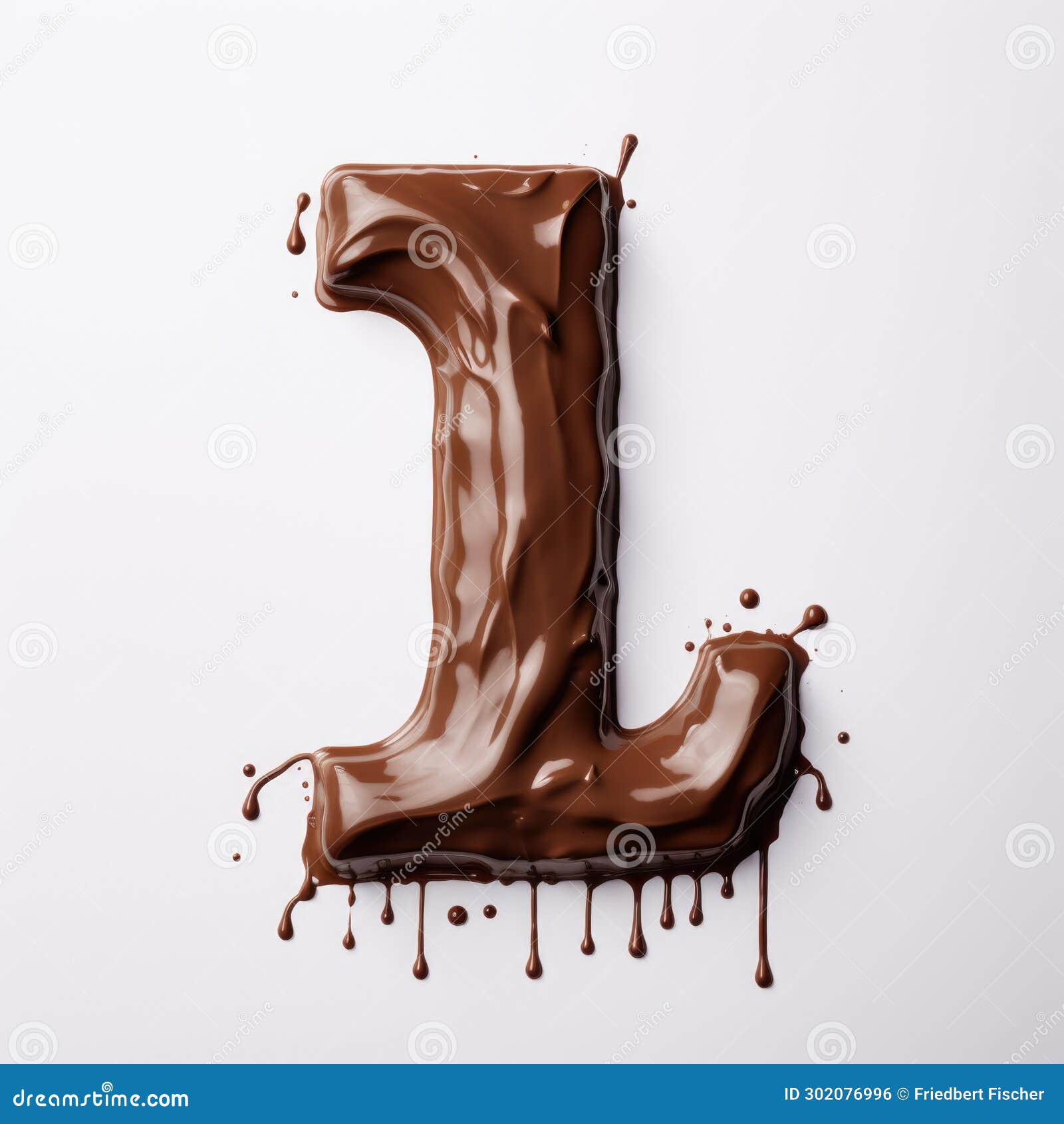 The Letter L is Made Up of Melted Chocolate Stock Illustration ...