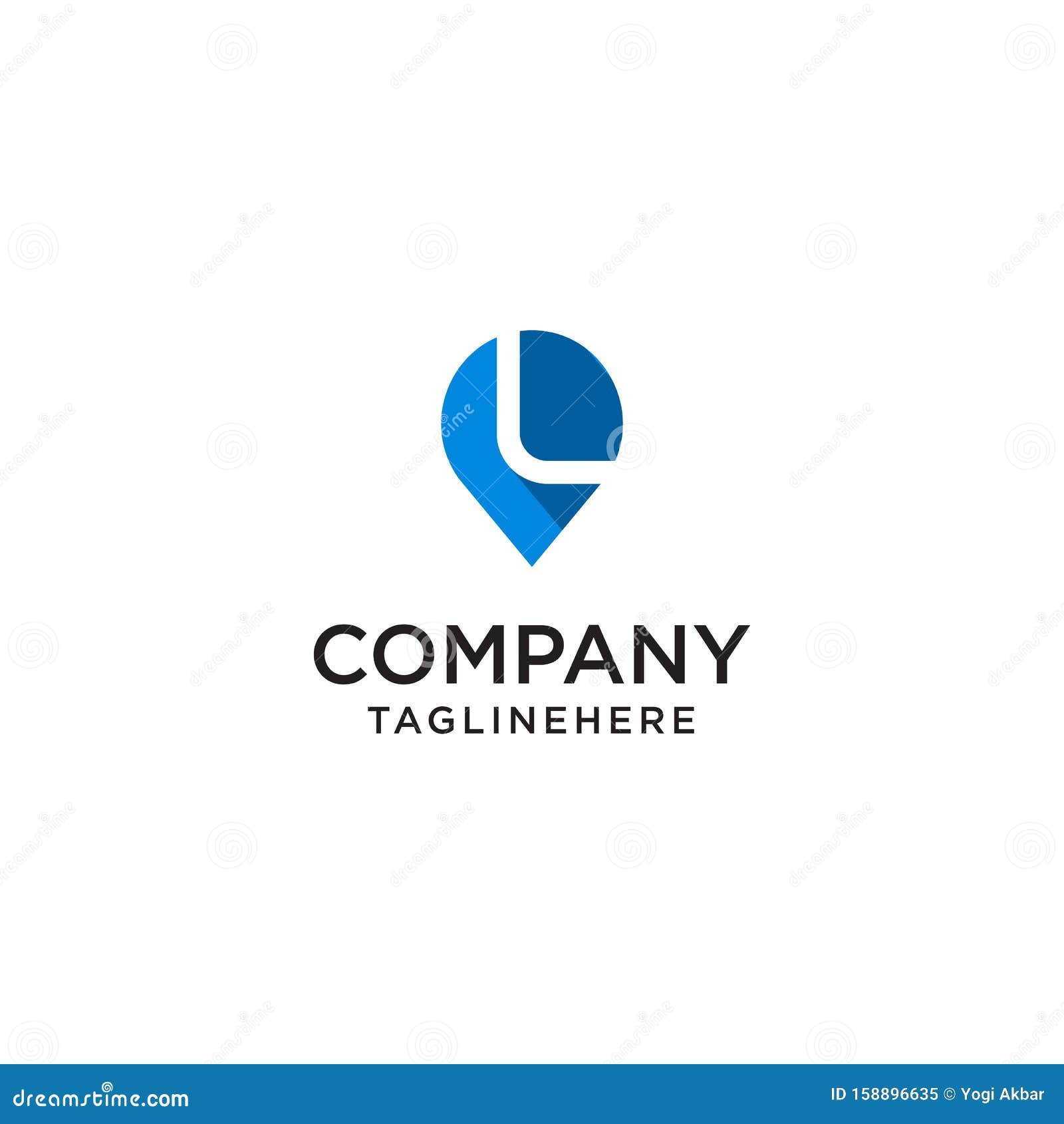 Letter L with Map Pointer Logo Design Concept Template Stock Vector ...