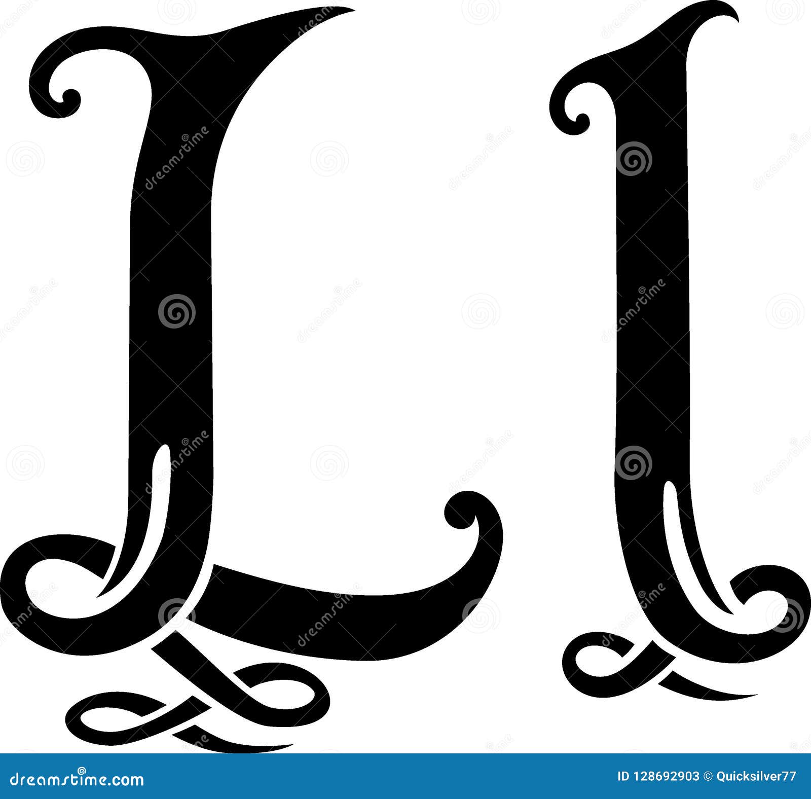 Letter L Monogram stock illustration. Illustration of abstract - 128692903