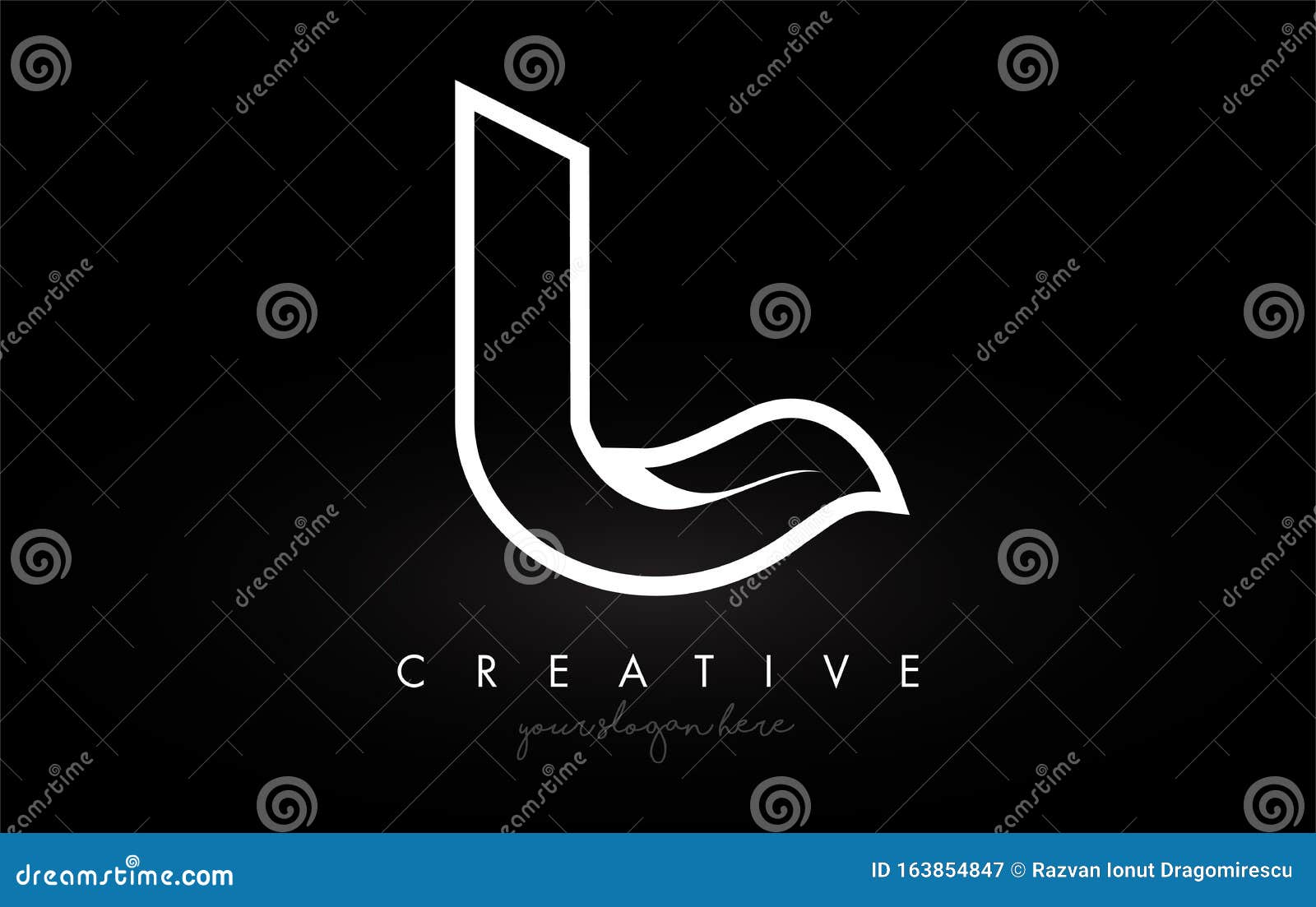 Letter L Monogram Leaf Logo Icon Design with Black and White Colors ...