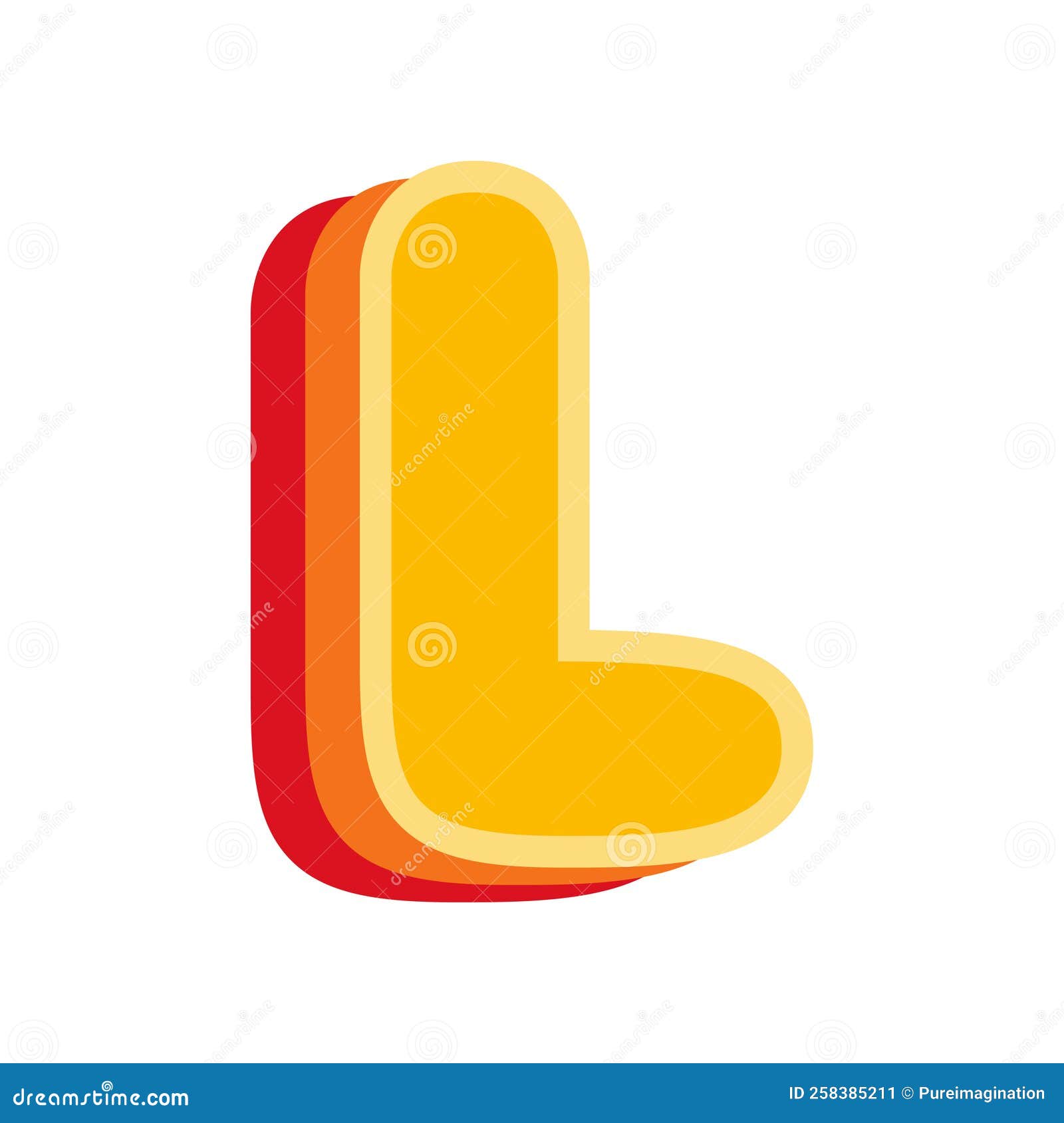 Letter L Orange, Vector Illustration Stock Vector - Illustration of ...