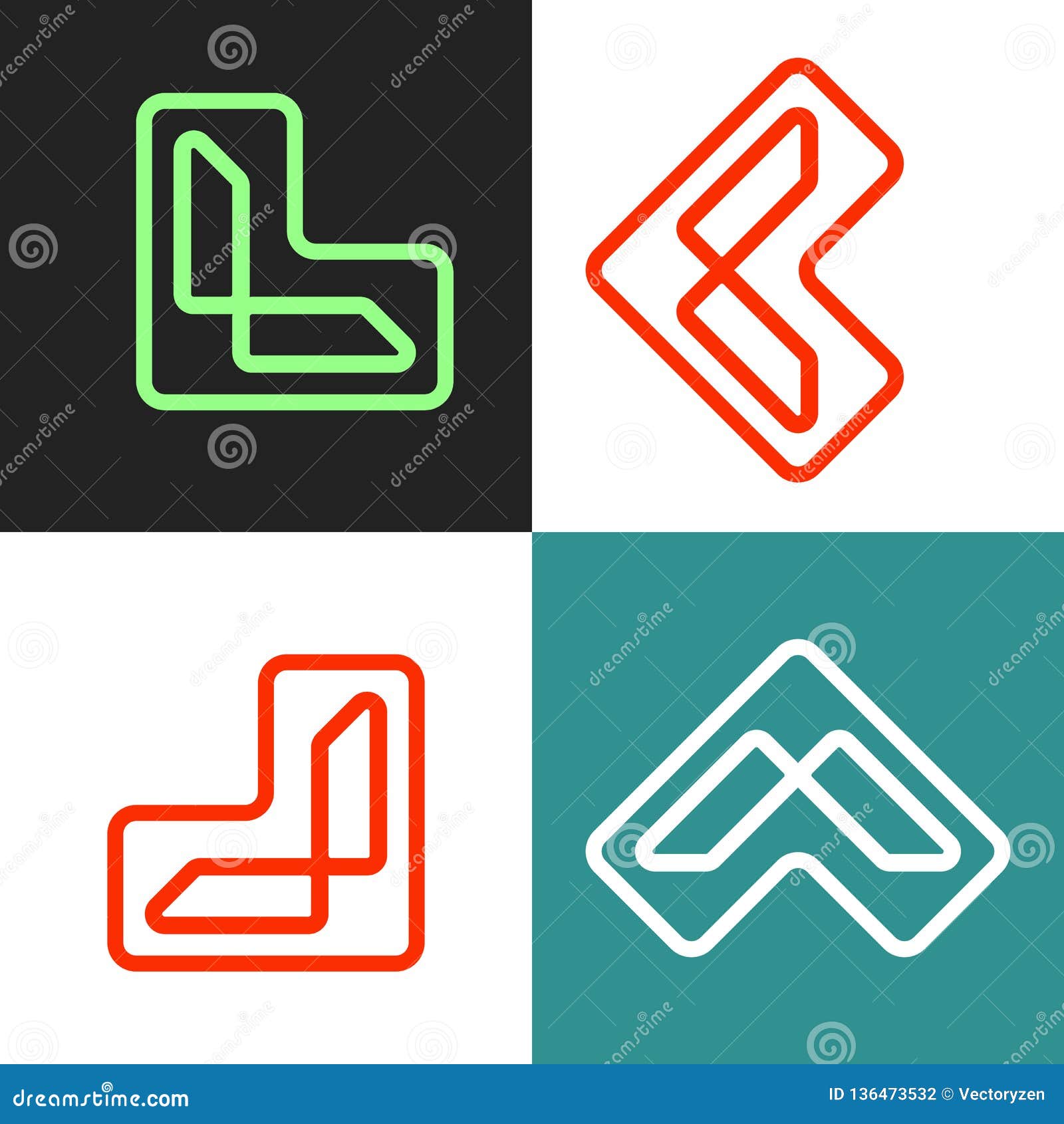 Letter L Outline Logo Template Vector Illustration, Icon Elements Stock ...