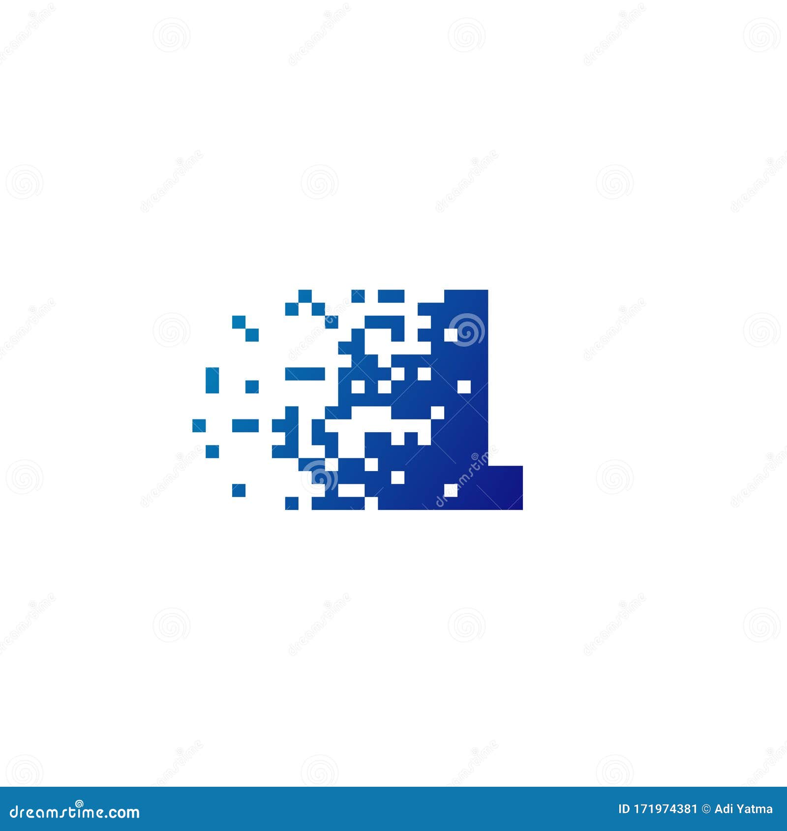 Letter L Logo with Pixel Symbol Stock Vector - Illustration of business ...