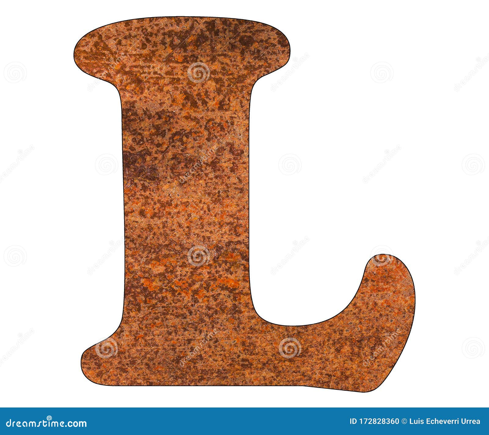 Letter L with Rusty Metal Background Stock Photo - Image of yellow ...