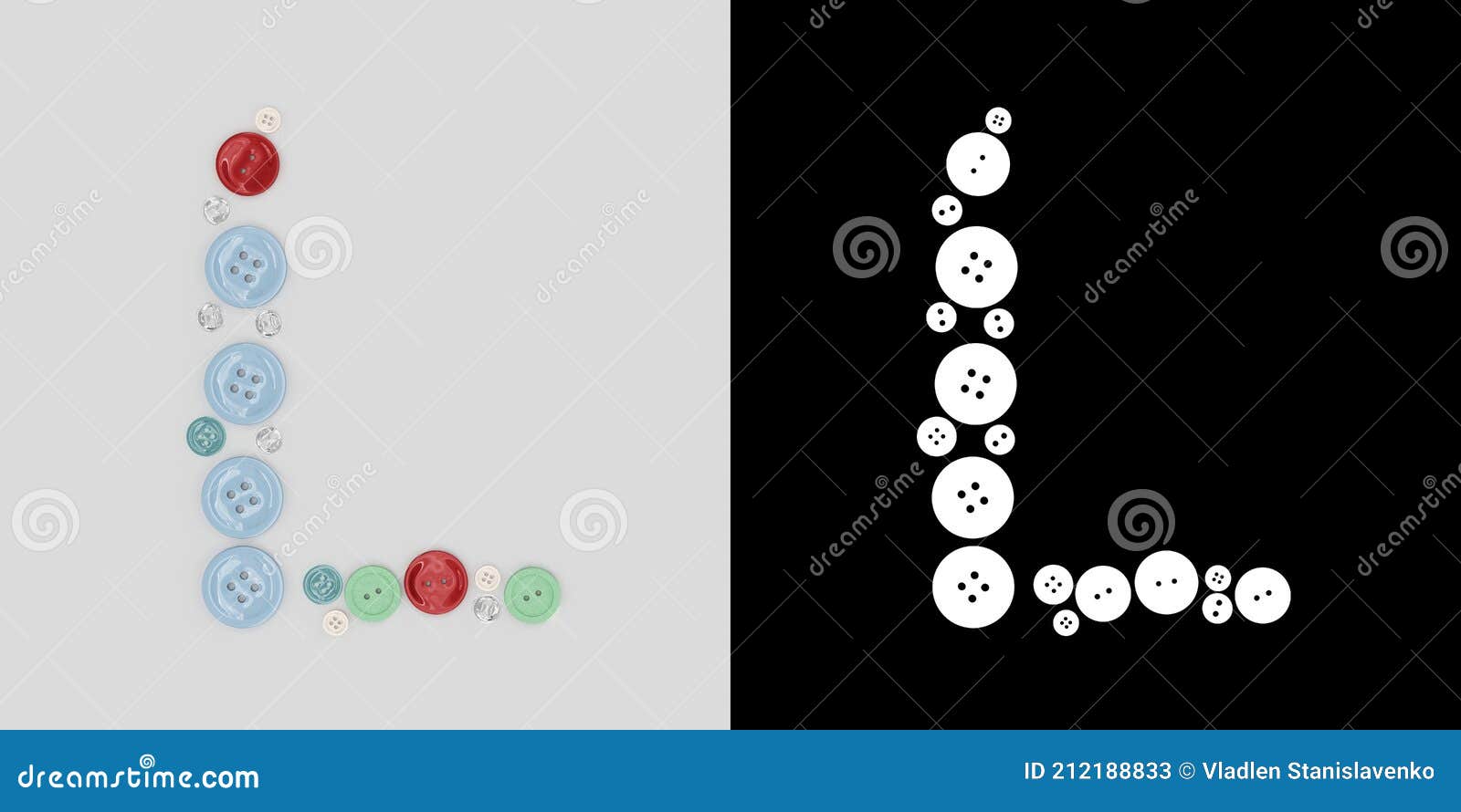 Letter L Of Sewing Button Alphabet. Alphabet From Buttons . Letter From ...