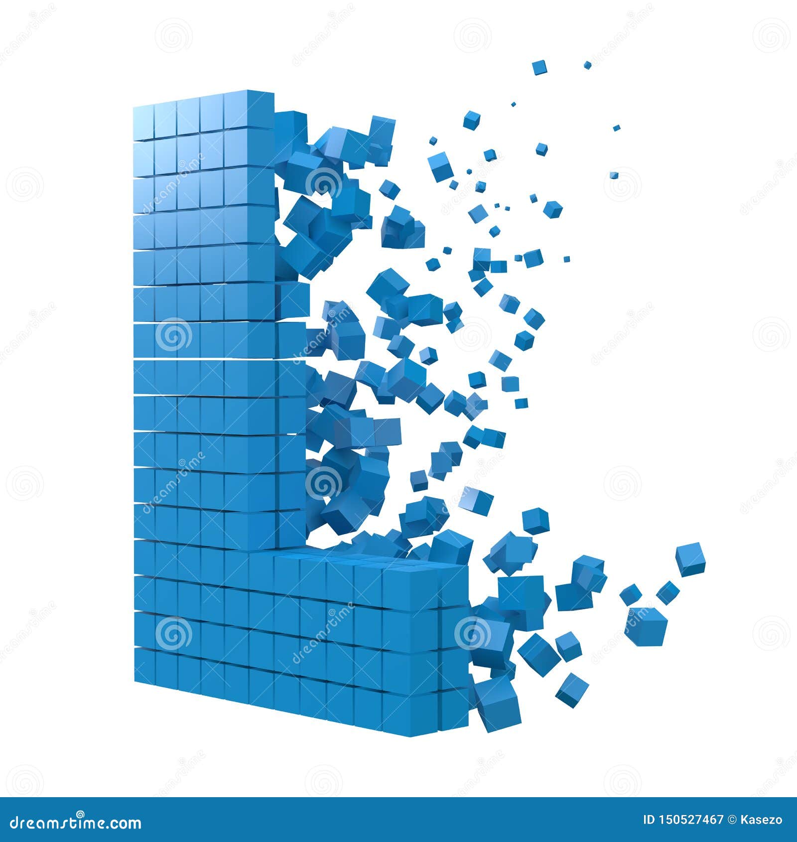 Letter L Shaped Data Block. Version with Blue Cubes Stock Vector ...