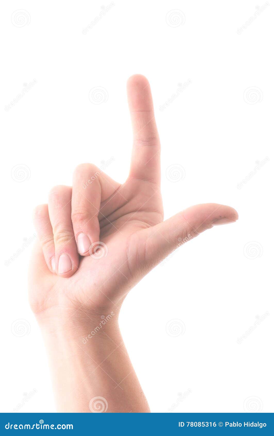 Letter L in Sign Language, on a White Background Stock Photo - Image of ...