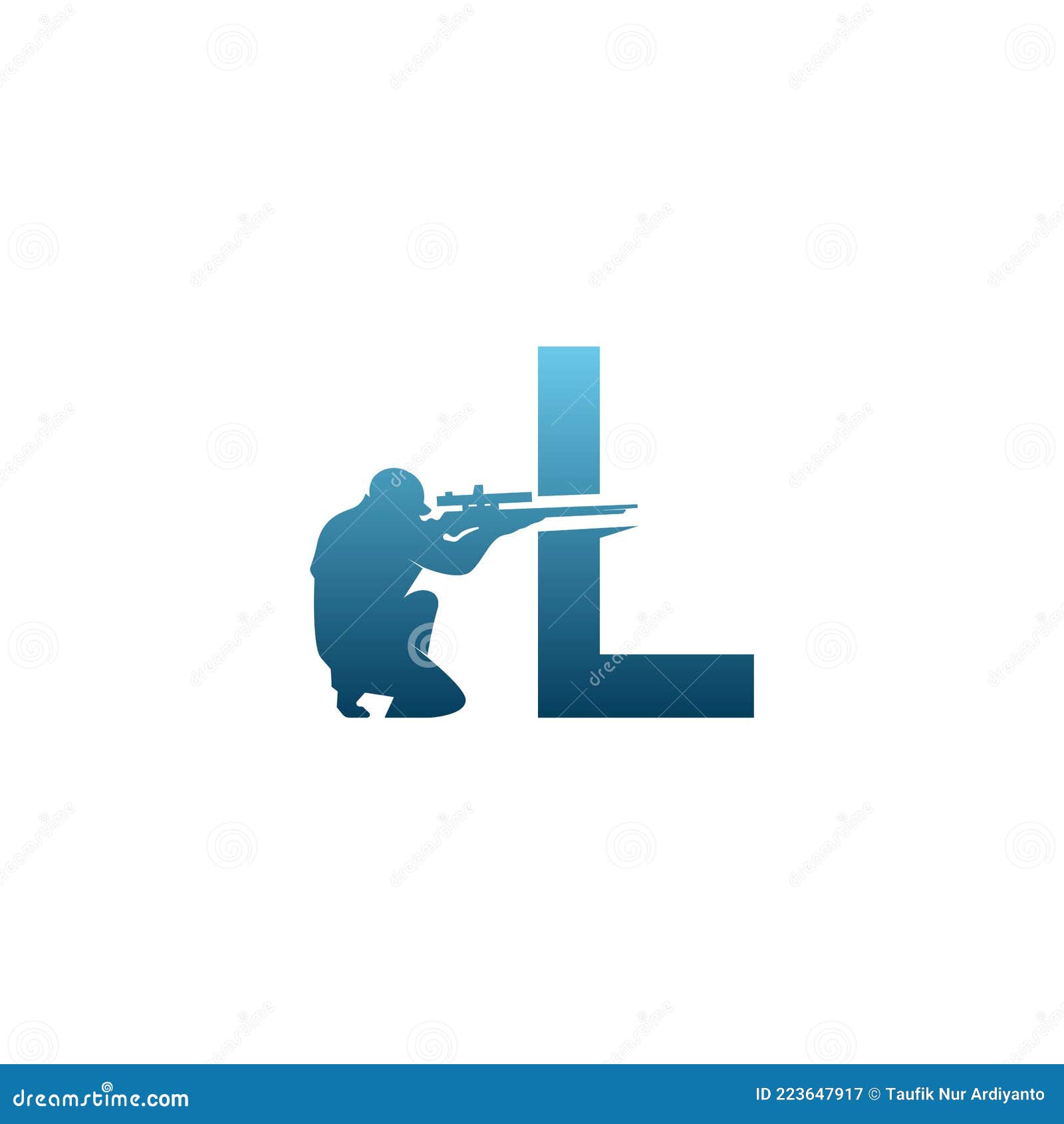 Letter L with Sniper Icon Logo Design Concept Template Stock Vector ...