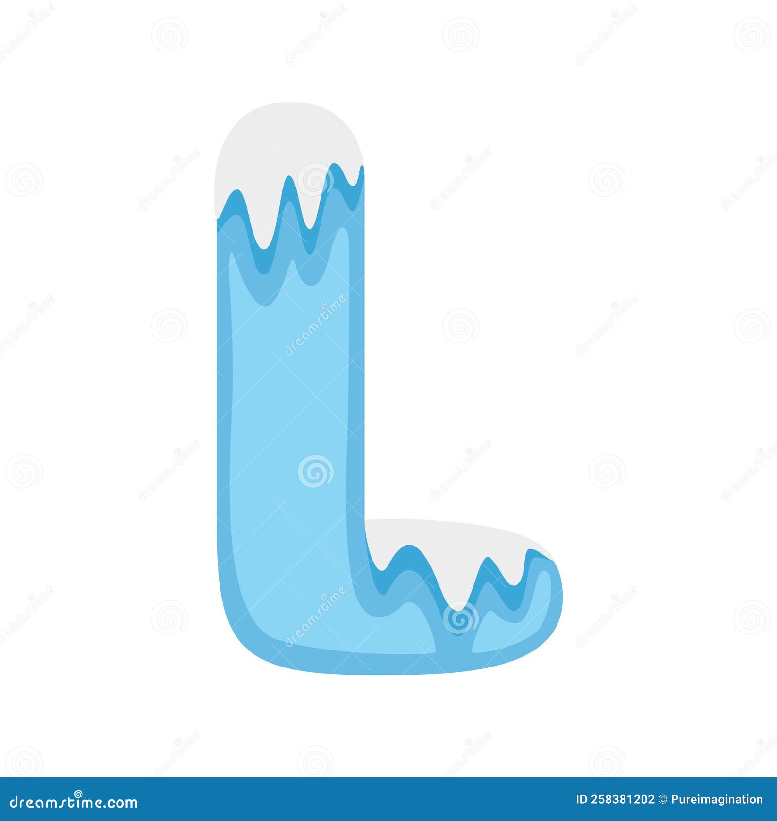 Letter L Snow, Vector Illustration Stock Vector - Illustration of ...