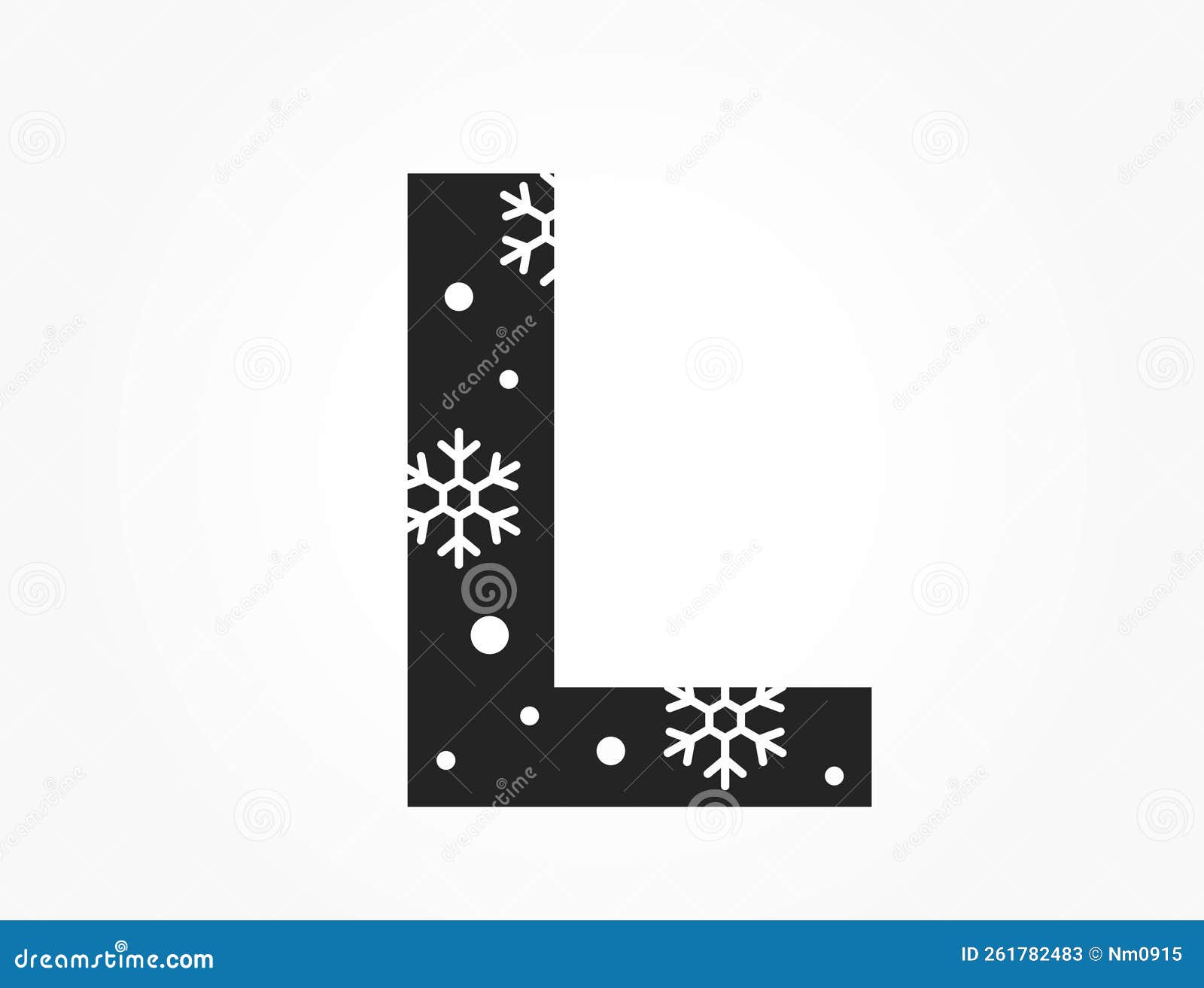 Letter L with Snowflake and Snow. Initial Letter for Christmas, New ...