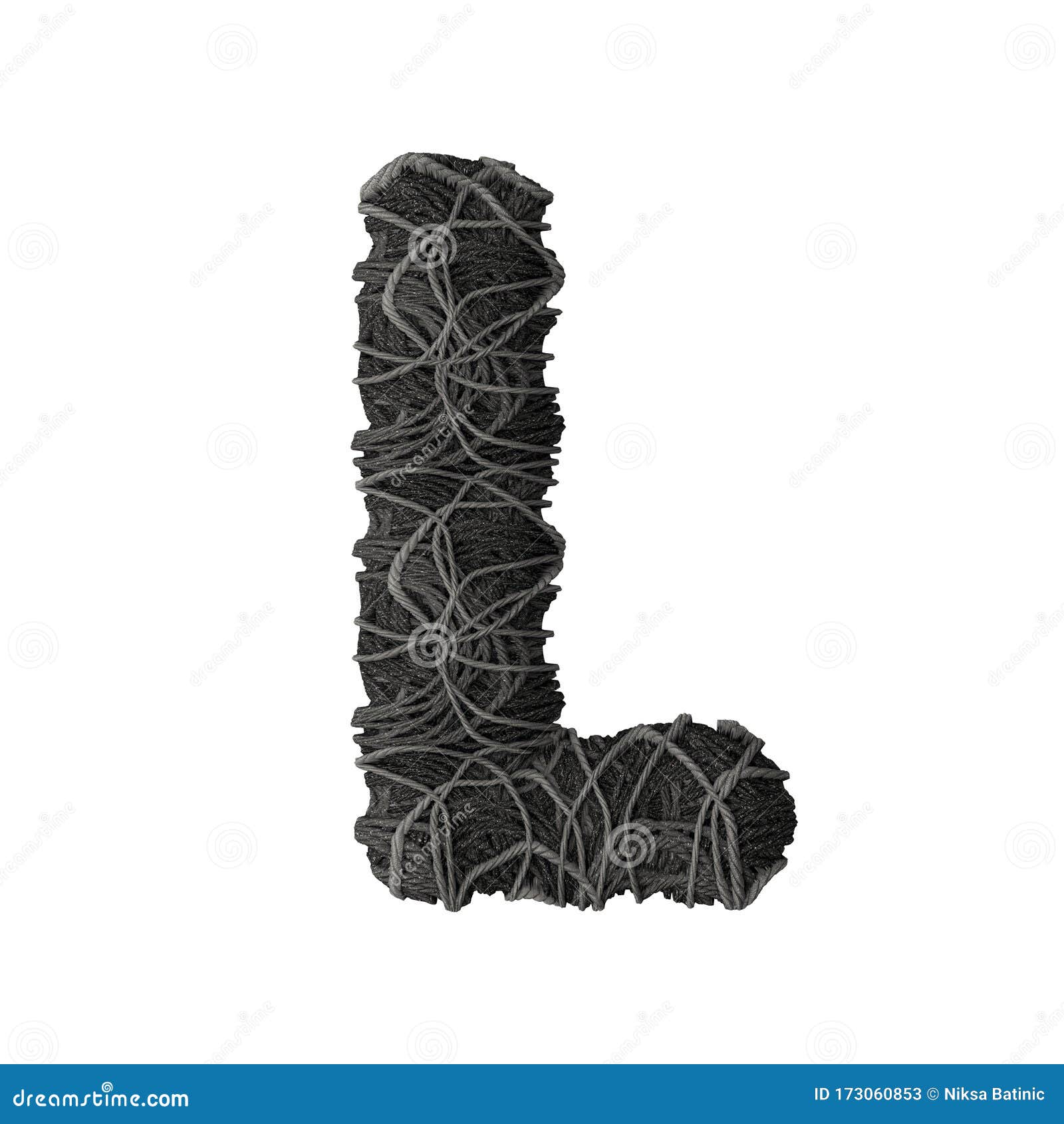 Letter L Stylized in the Form of a Rope Pile Stock Illustration ...