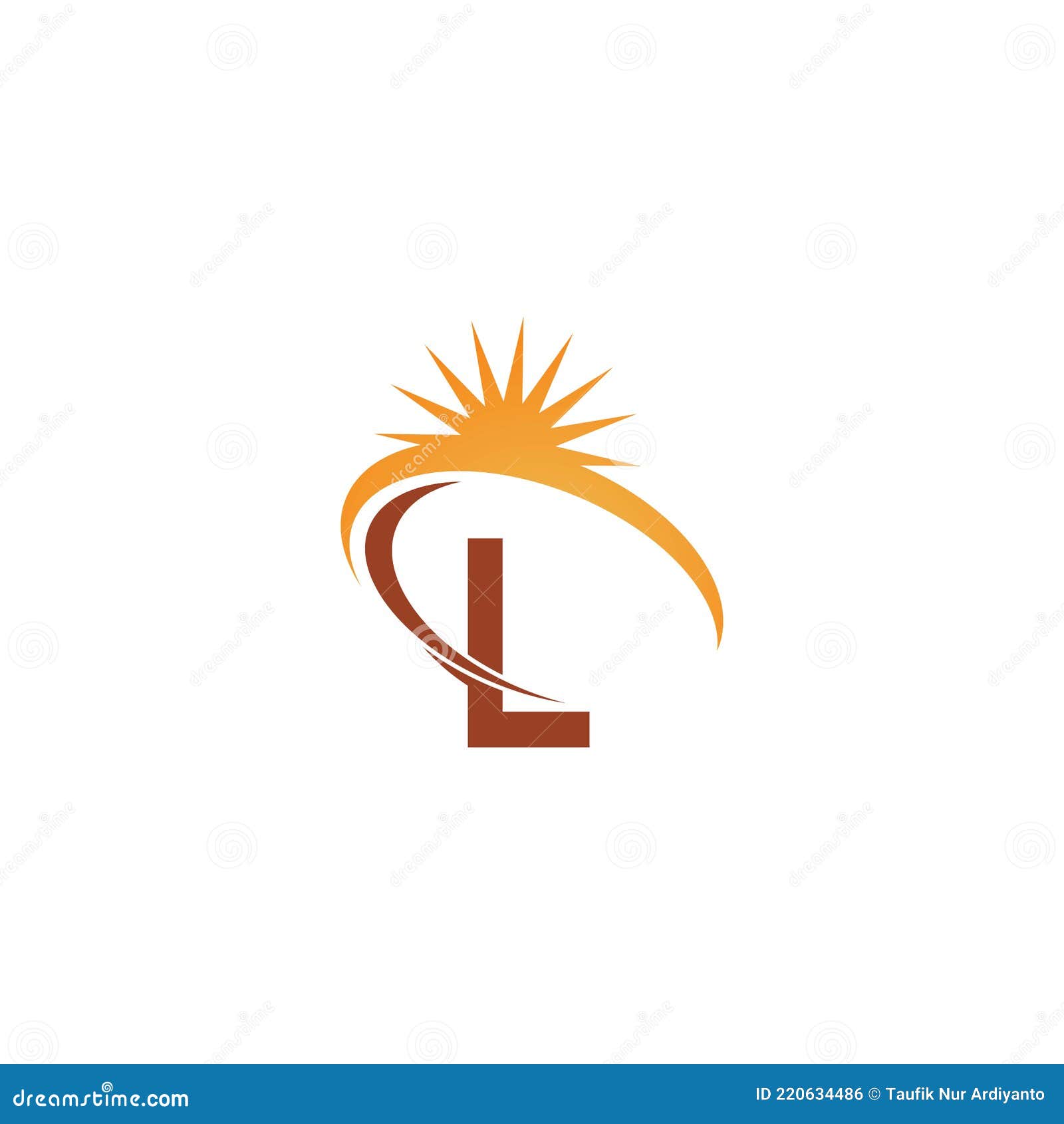 Letter L with Sun Ray Icon Logo Design Template Illustration Stock ...