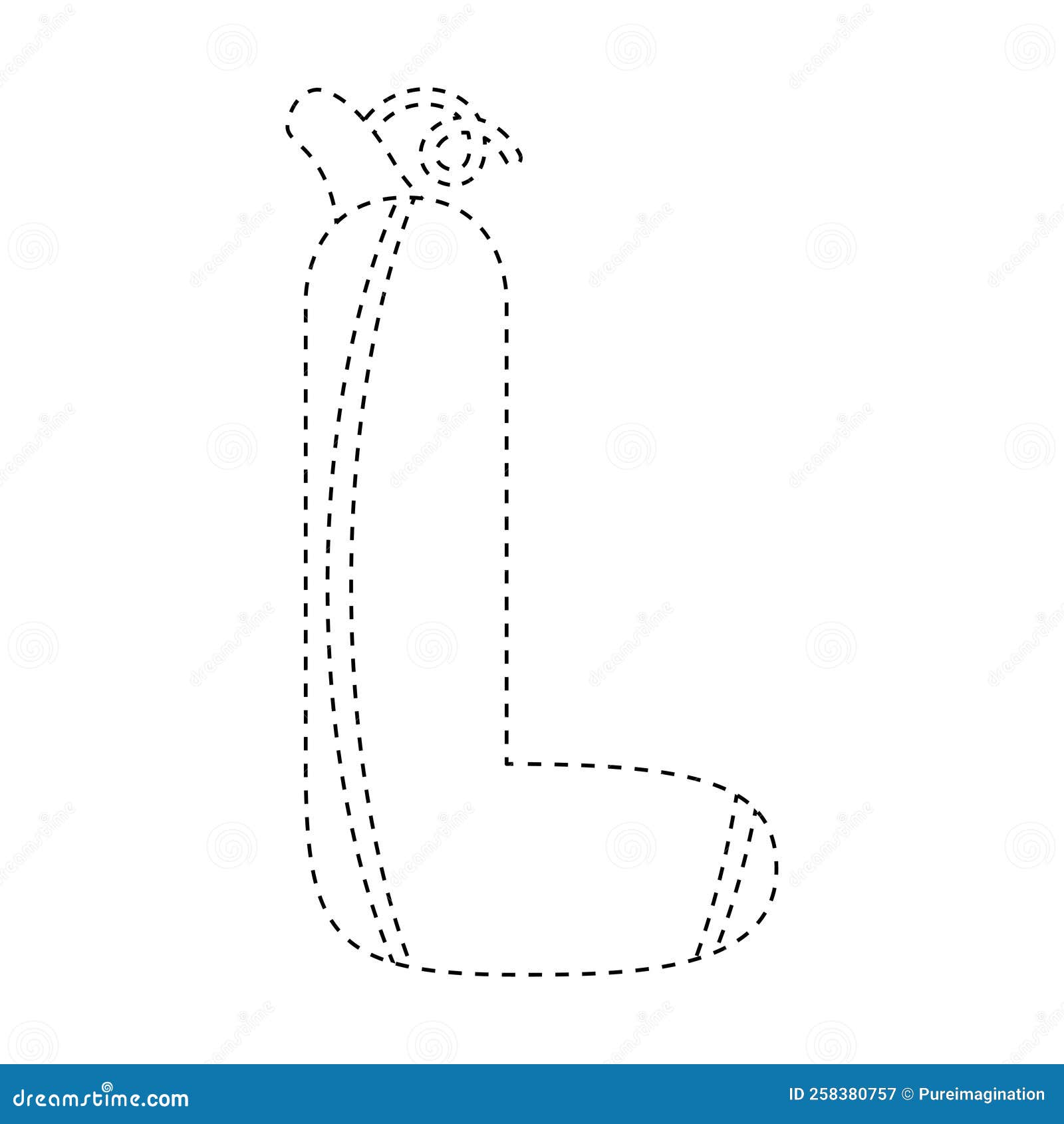 Letter L Tracing Worksheet for Kids Stock Vector - Illustration of line ...