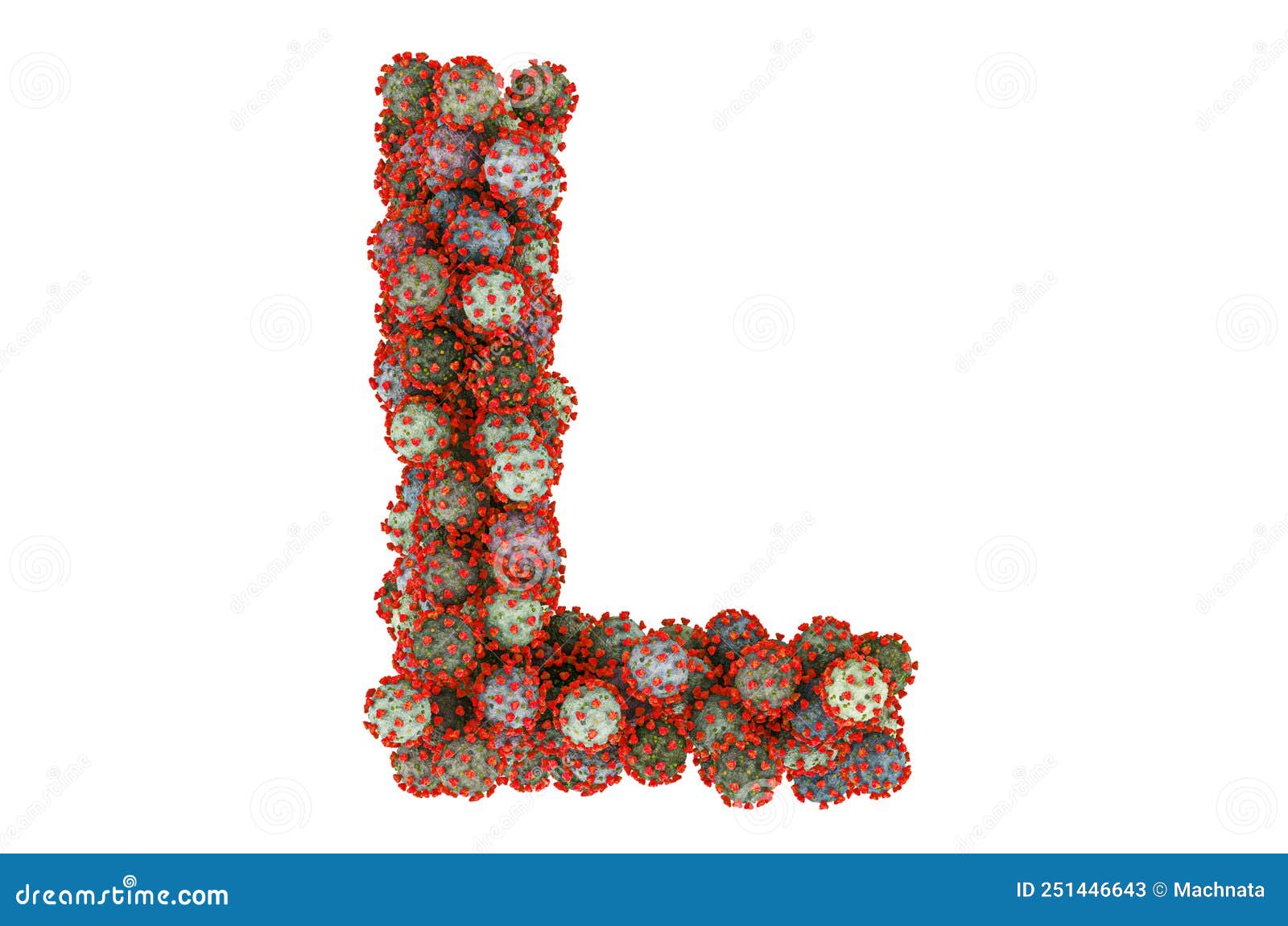 Letter L from Viruses. 3D Rendering Stock Illustration - Illustration ...