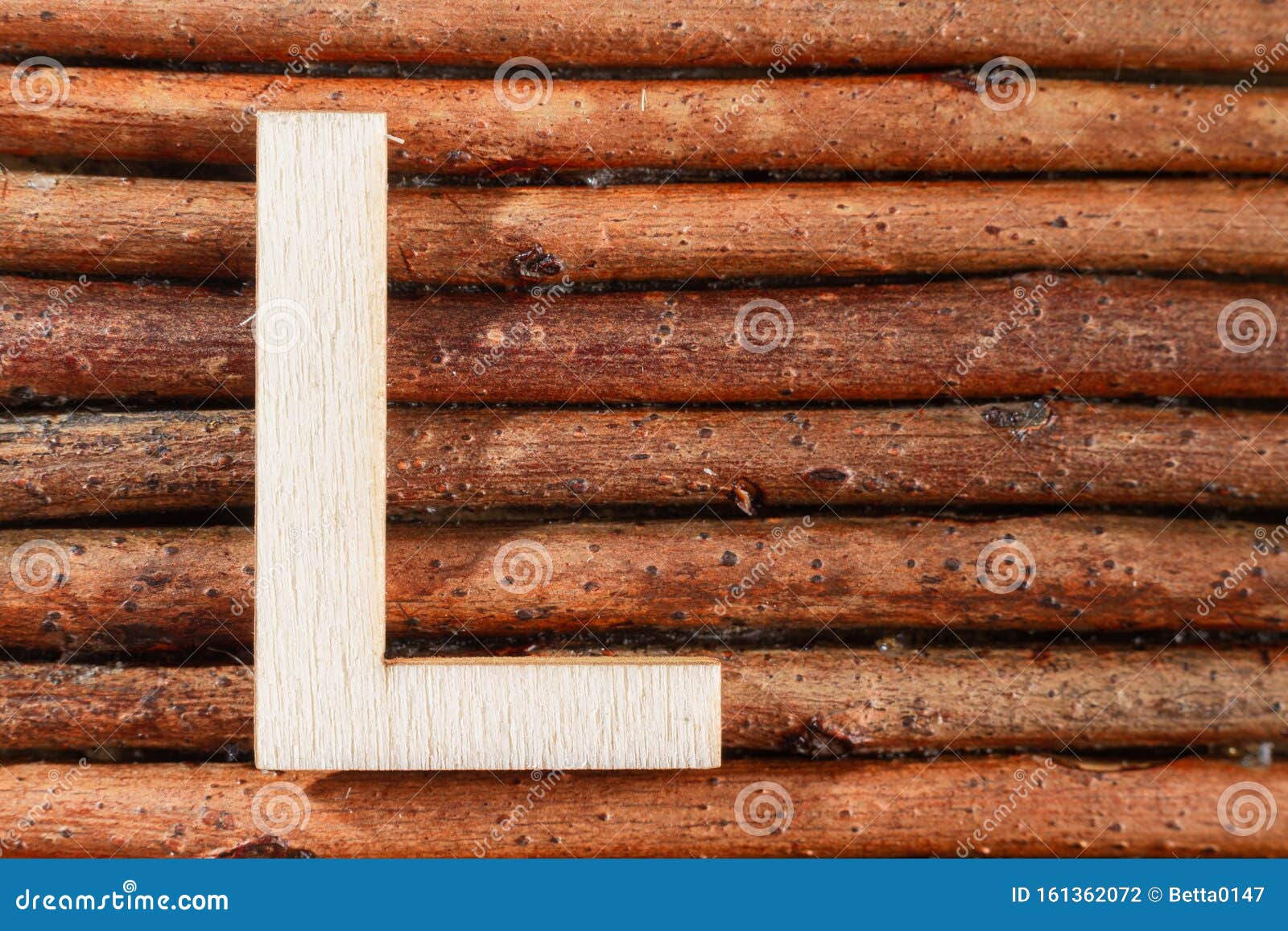 Letter L of Wood-made Alphabet, Top View and Space for Text Stock Photo ...