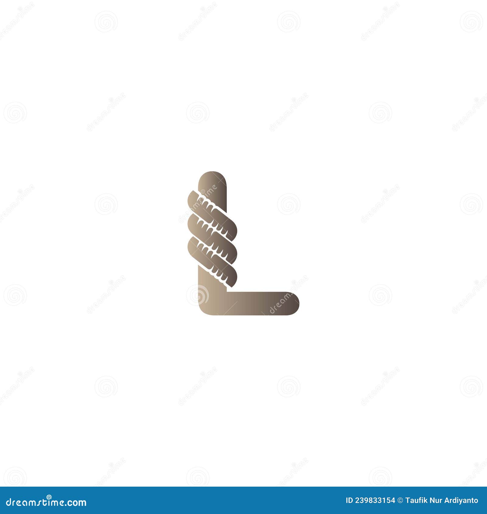 Letter L Wrapped in Rope Icon Logo Design Illustration Stock Vector ...