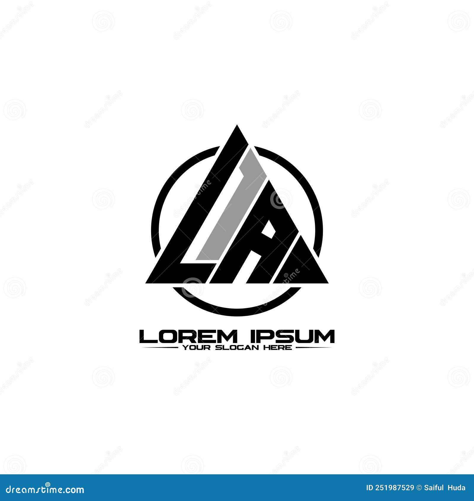 Letter LA Simple Monogram Logo Icon Design. Stock Vector - Illustration ...