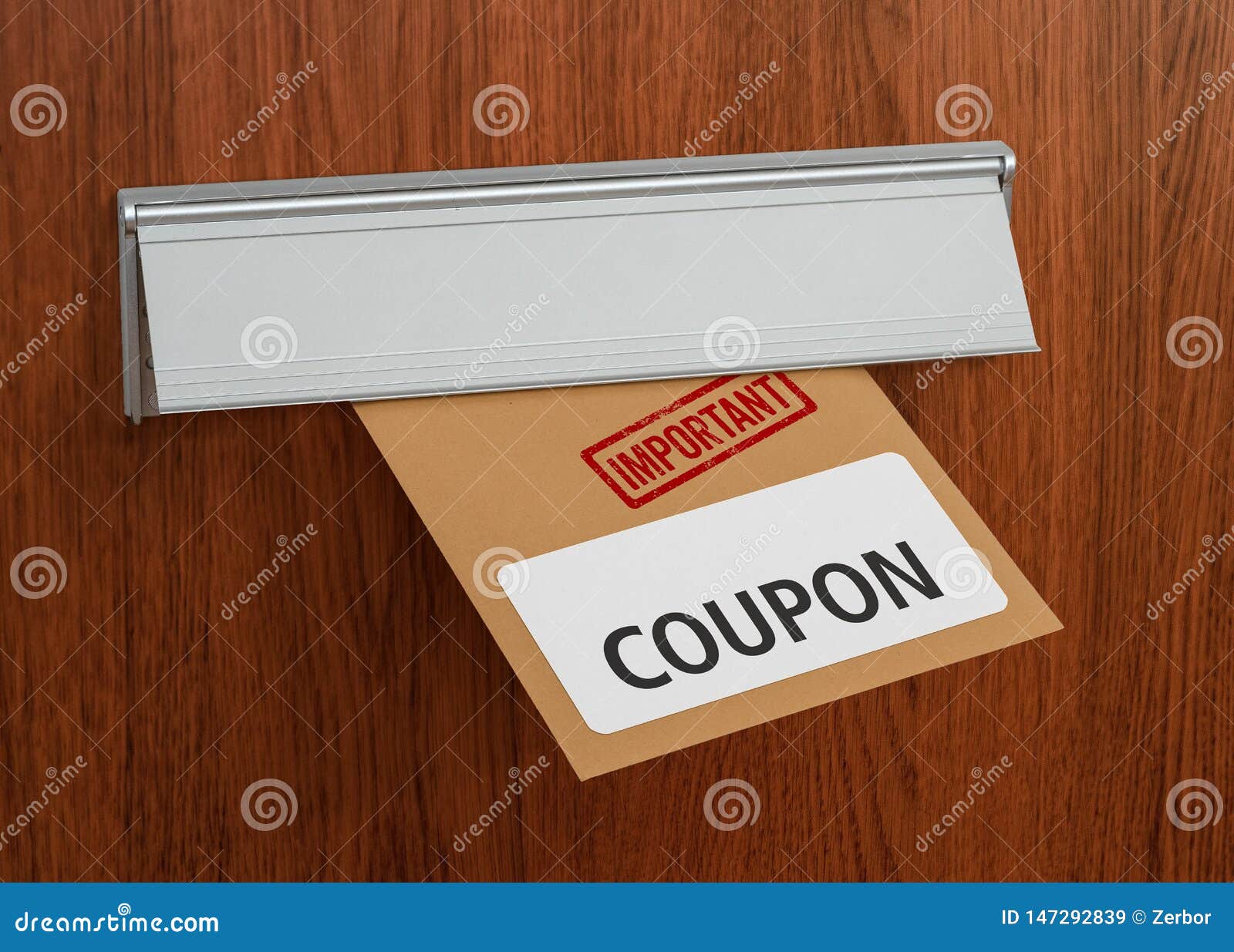 A Letter with the Label Coupon Stock Image - Image of labeled, postage ...