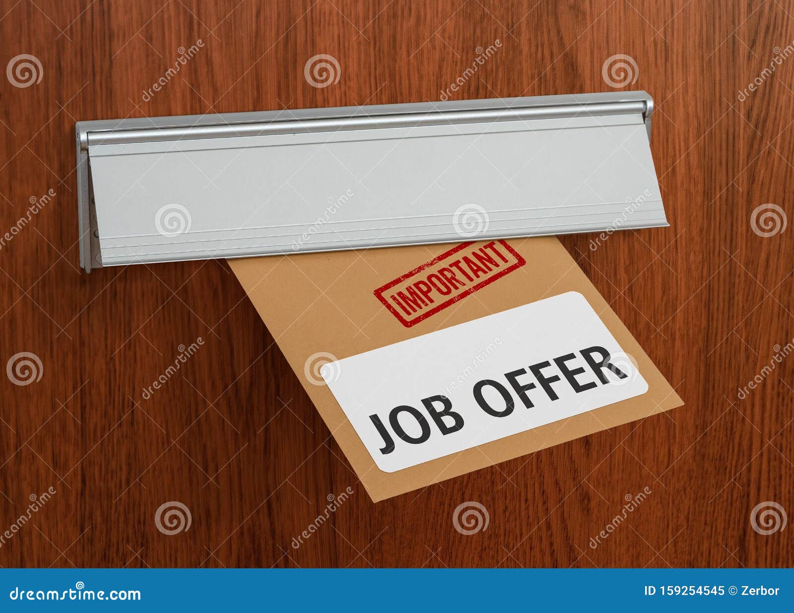 A Letter with the Label Job Offer Stock Image - Image of mailbox ...