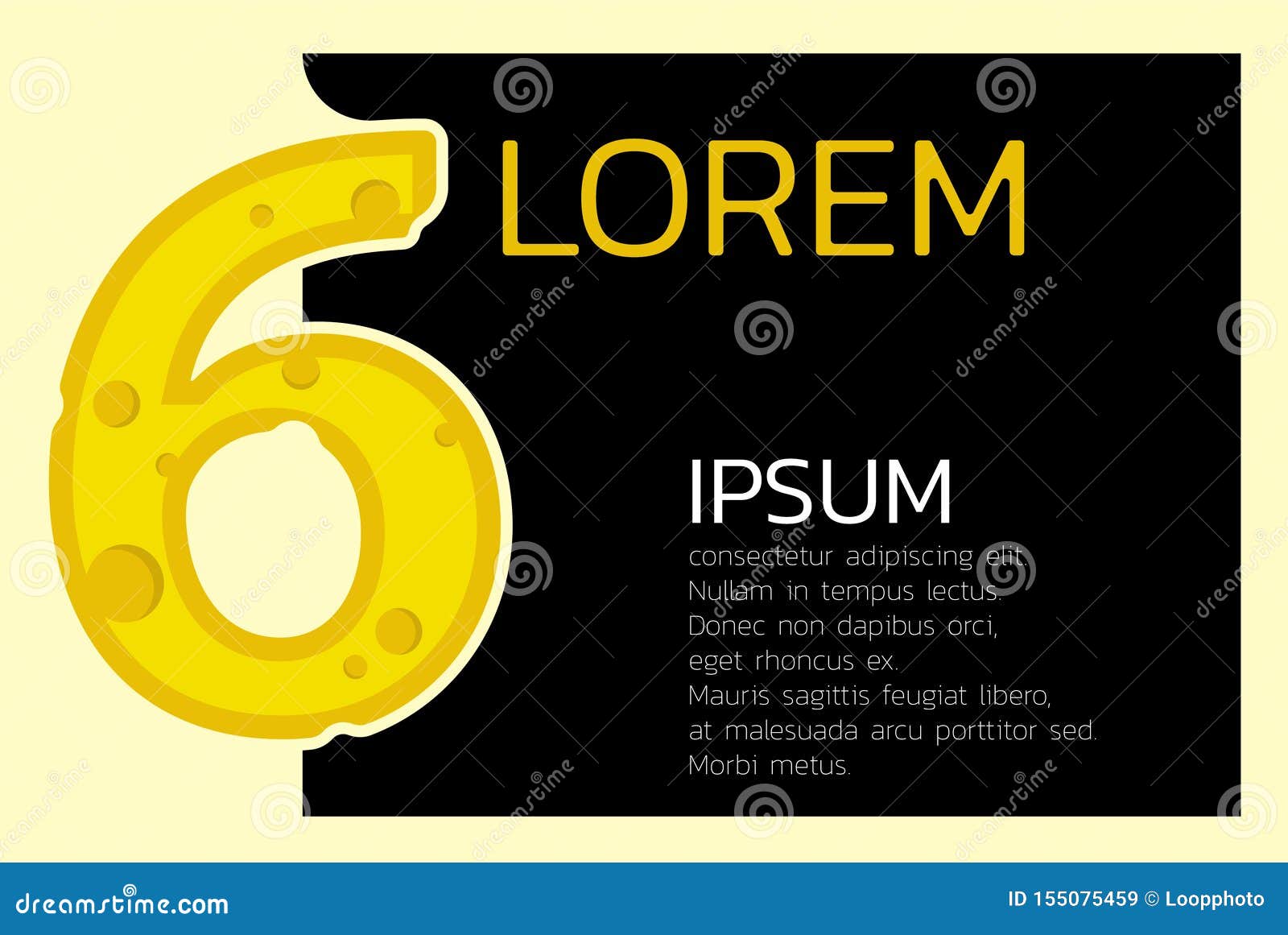 Six Number Letter Label. Space Photo and Text. Stock Vector ...