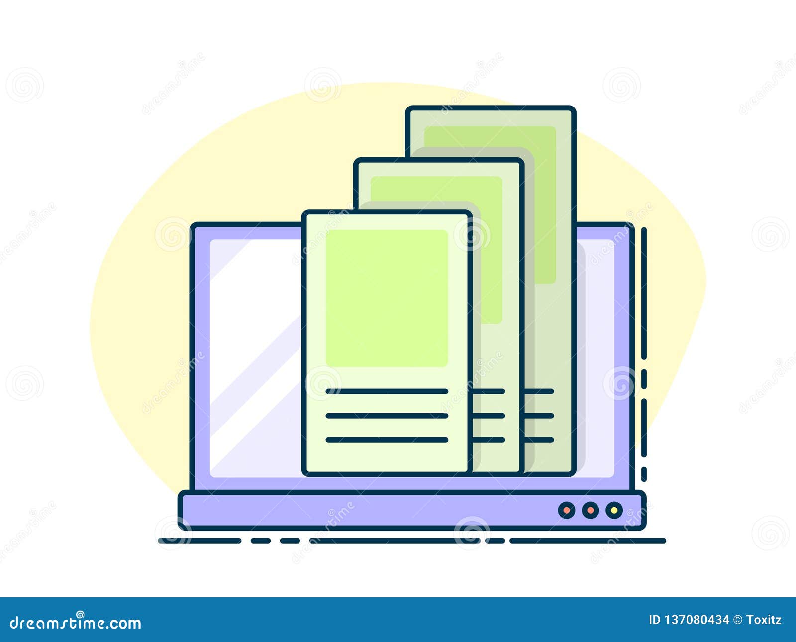 Letter on Laptop Screen. Opened Documents on Computer Stock ...