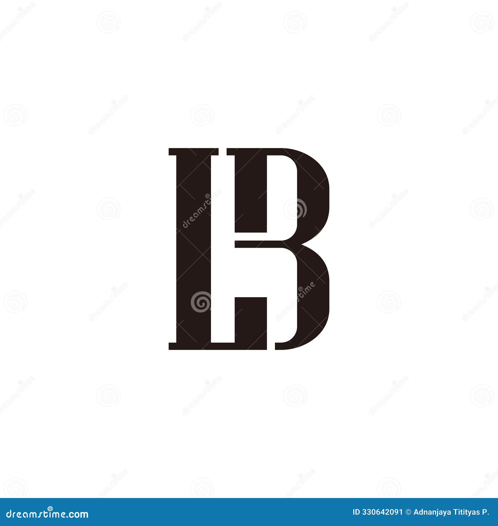 Letter Lb Linked Sliced Font Simple Geometric Logo Vector Stock Vector ...