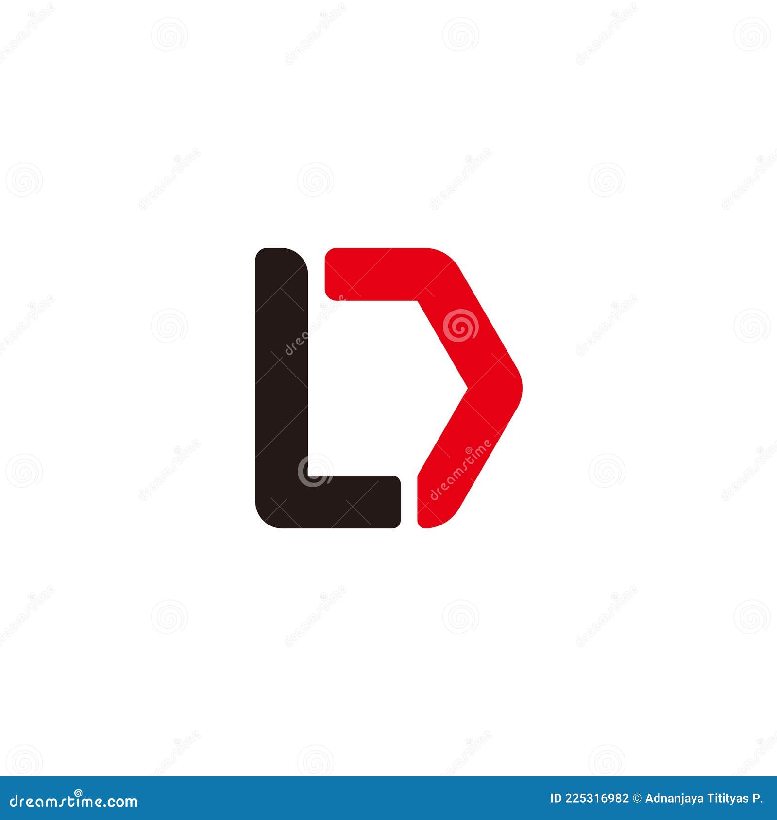 Letter Ld Colorful Line Simple Geometry Logo Vector Stock Vector ...