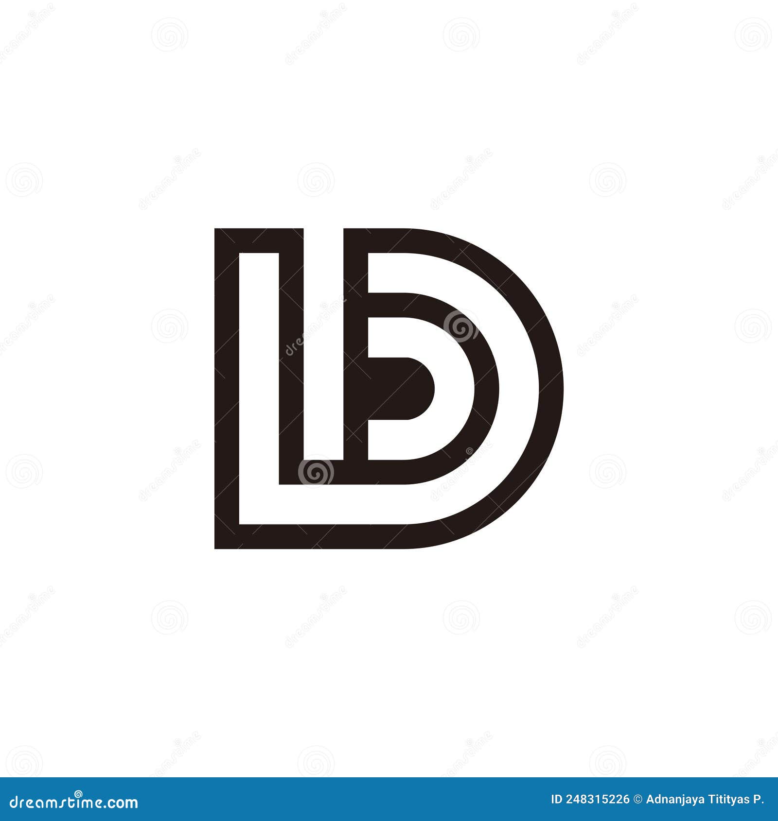 Letter Ld Stripe Line Geometric Logo Vector Stock Vector - Illustration ...
