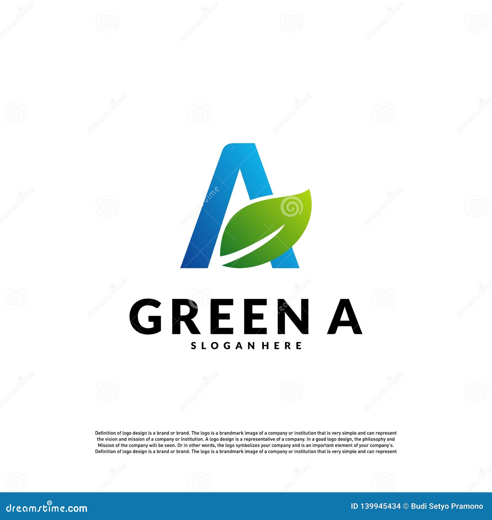 Letter a with Leaf Logo Template Vector. Green Initial a Logo Design ...