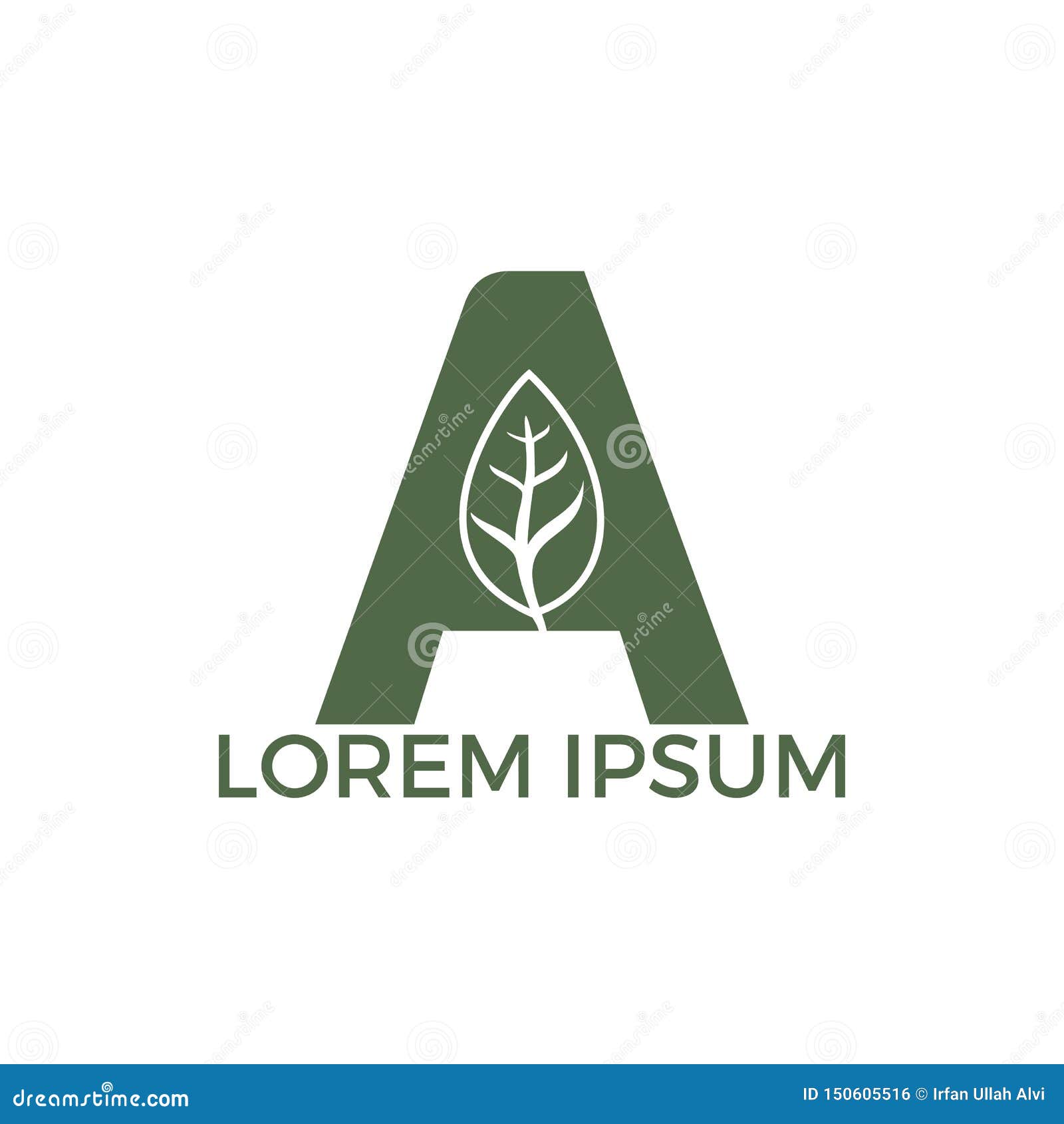 Letter a with Leaf Logo Template Vector. Stock Vector - Illustration of ...