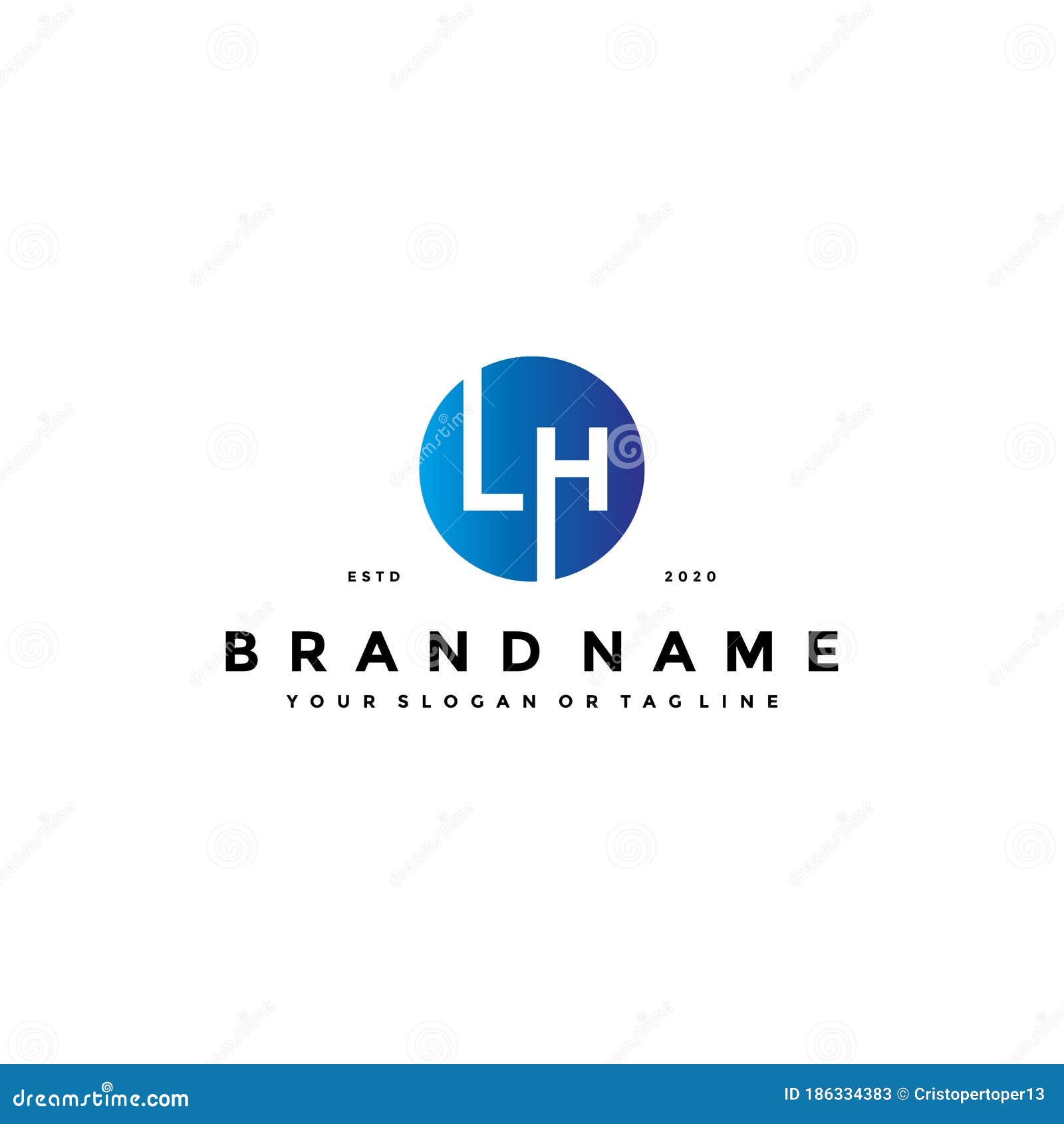 Letter LH Logo Design Vector Stock Vector - Illustration of card ...