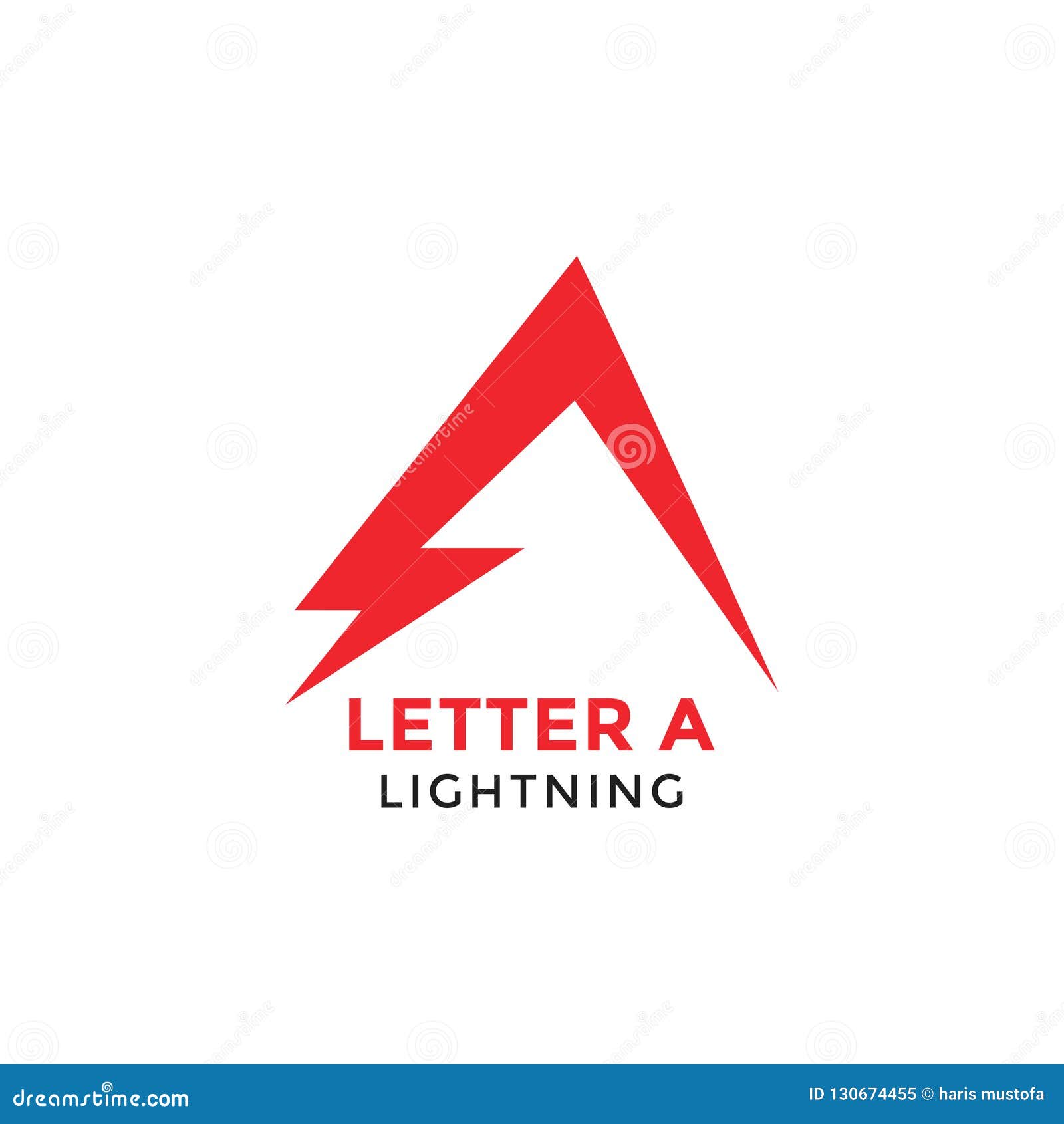 Letter a Lightning Graphic Design Template Vector Illustration Stock ...