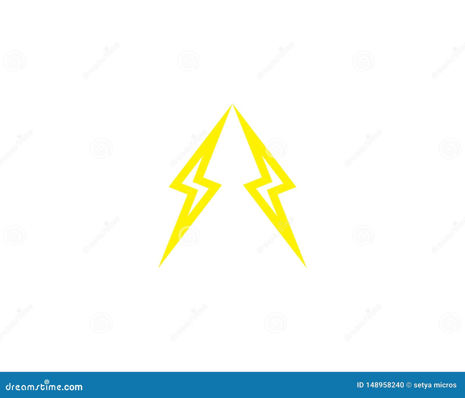 A Letter Lightning Logo stock vector. Illustration of lightning - 148958240