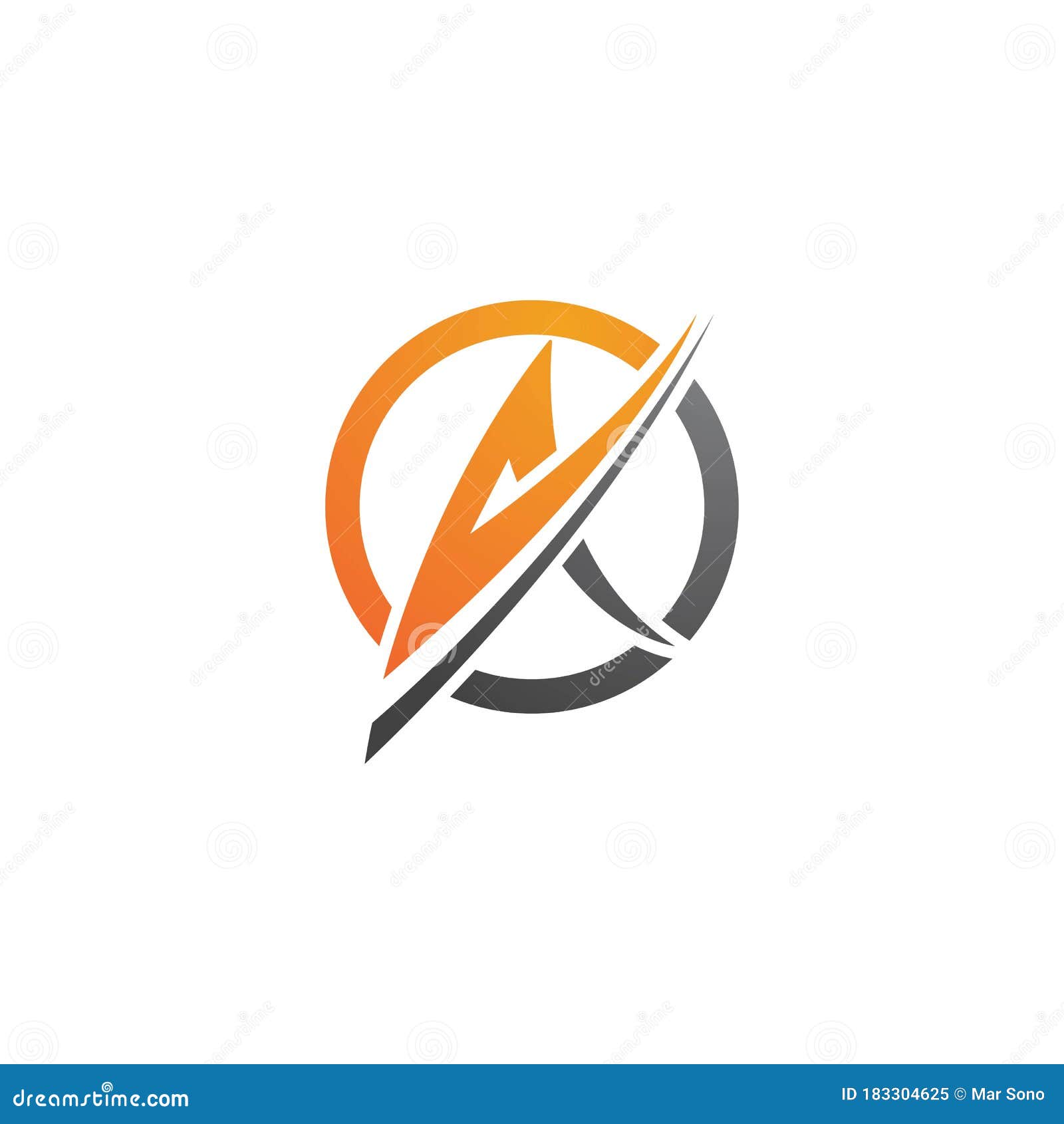 A Letter Lightning Logo stock vector. Illustration of finance - 183304625