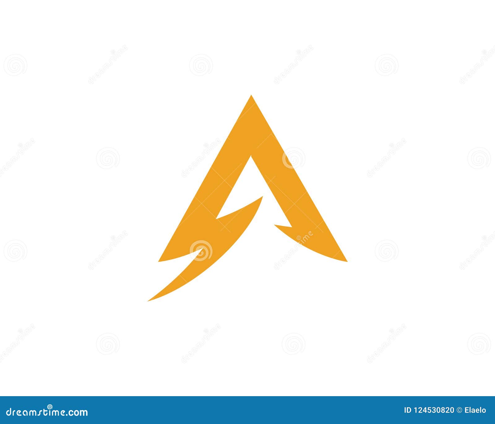 A Letter Lightning Logo stock vector. Illustration of classic - 124530820