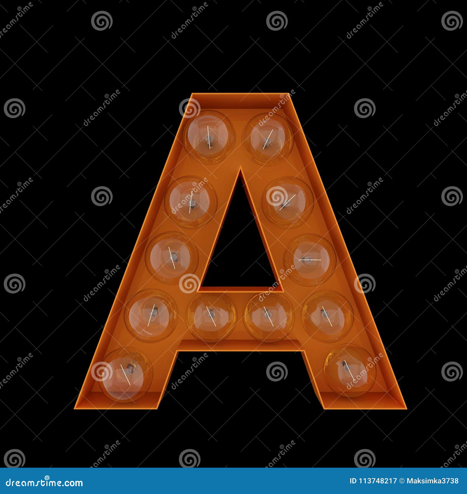 Letter a with lights stock illustration. Illustration of symbols ...